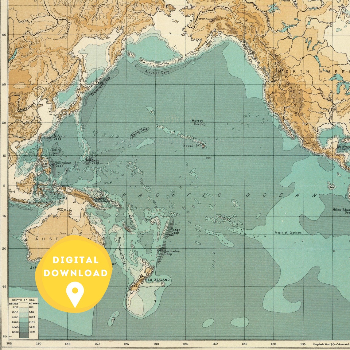 World Map Poster, World Atlas, Printable Map, World Map Countries ...
