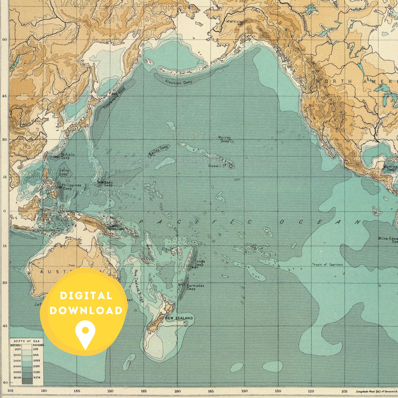 World Map Poster, World Atlas, Printable Map, World Map Countries ...