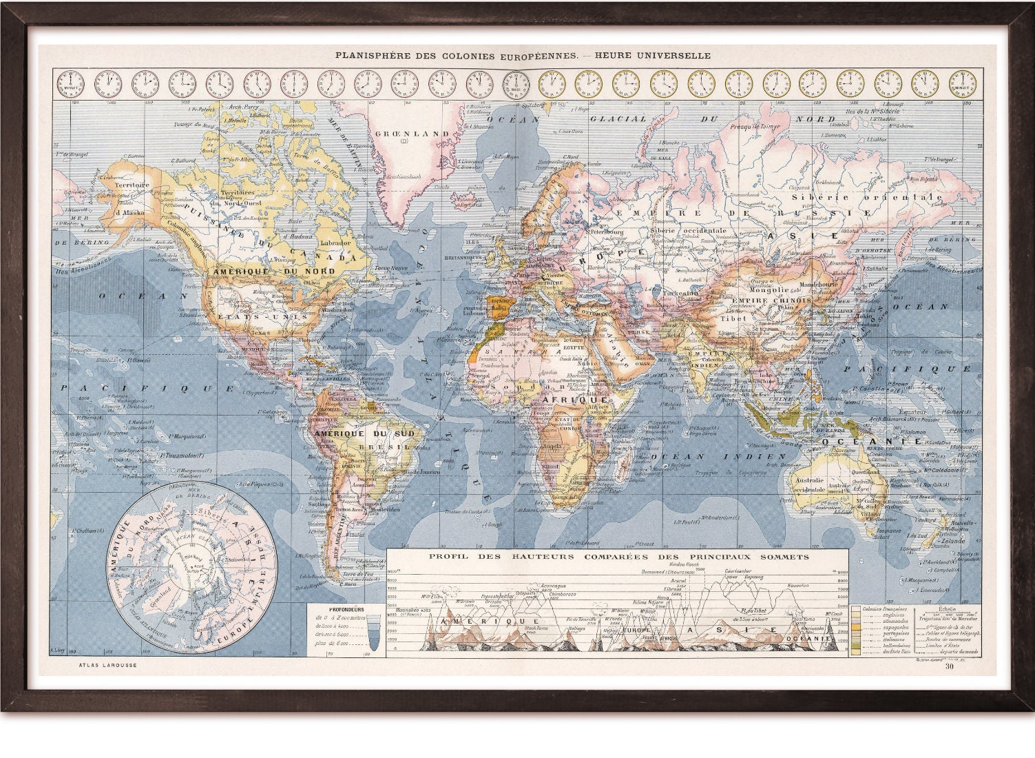 Mapa del mundo. 1900, descarga digital, mapa vintage, mapa retro, mapa ...