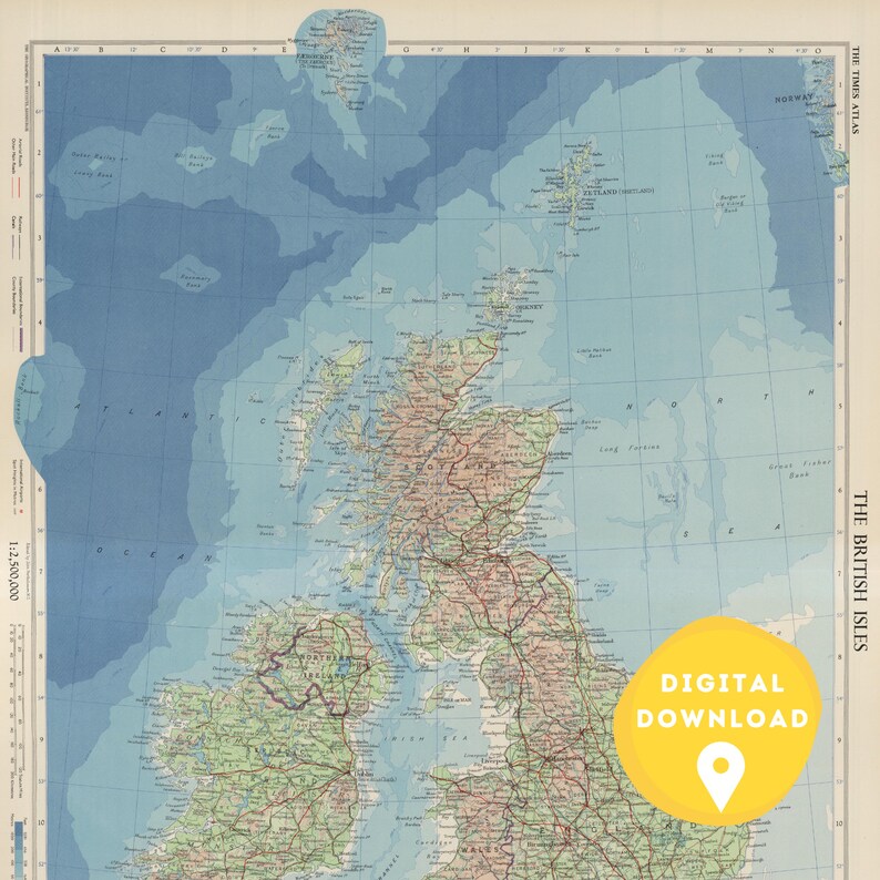Map of UK, Printable British Map, UK Map Poster, United Kingdom Map, UK ...