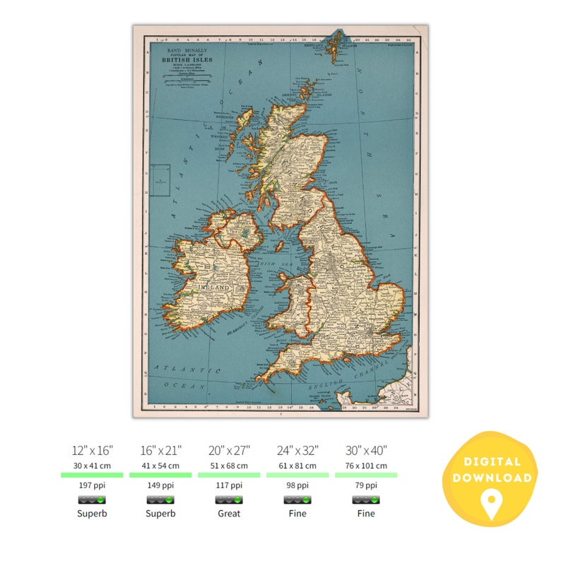 Map of UK, Printable British Map, UK Map Poster, United Kingdom Map, UK ...