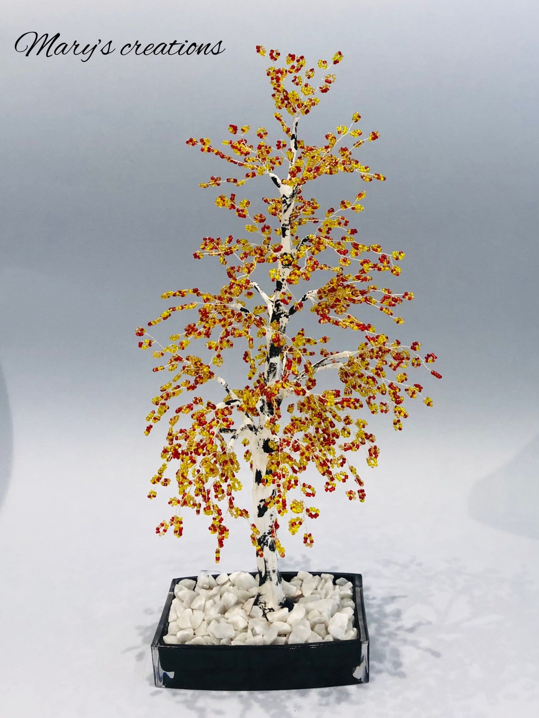 Autumn Birch Beaded Birch Beaded Gift Beaded Tree - Etsy