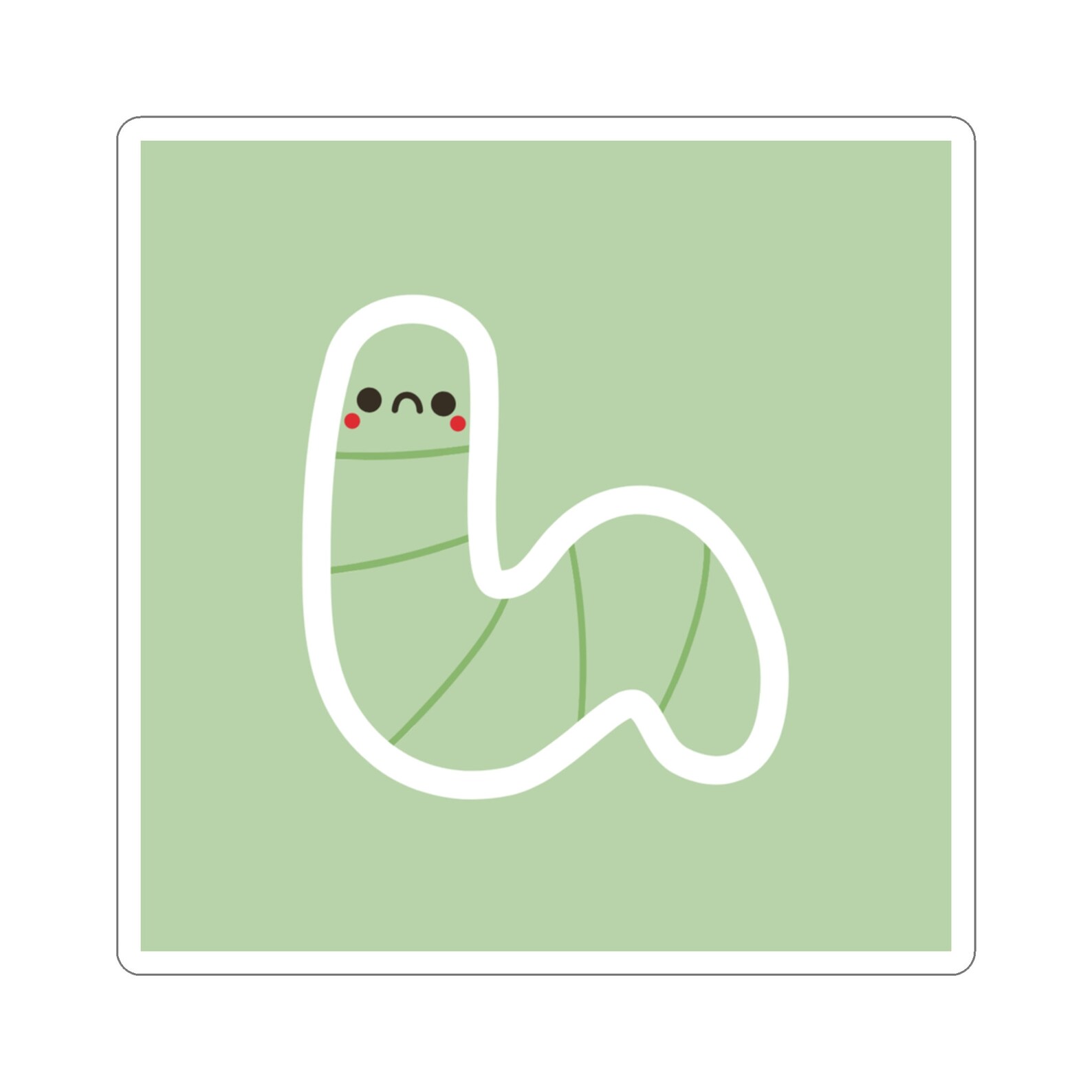 Sad Worm Sticker - Etsy