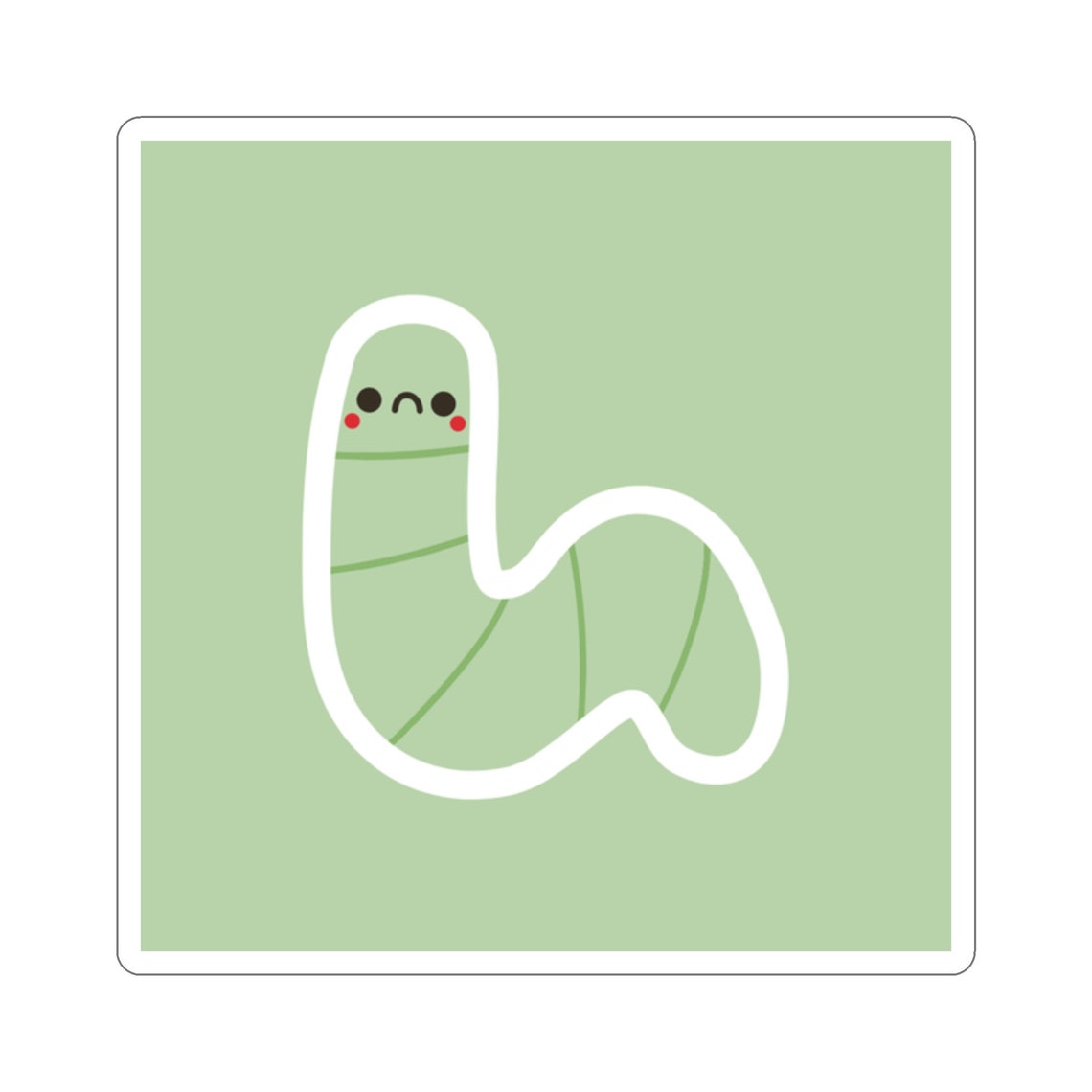 Sad Worm Sticker - Etsy