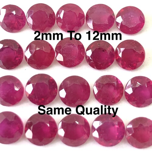 Natural 1MM Ruby Round Diamond Cut Gemstone Top Quality Ruby - Etsy