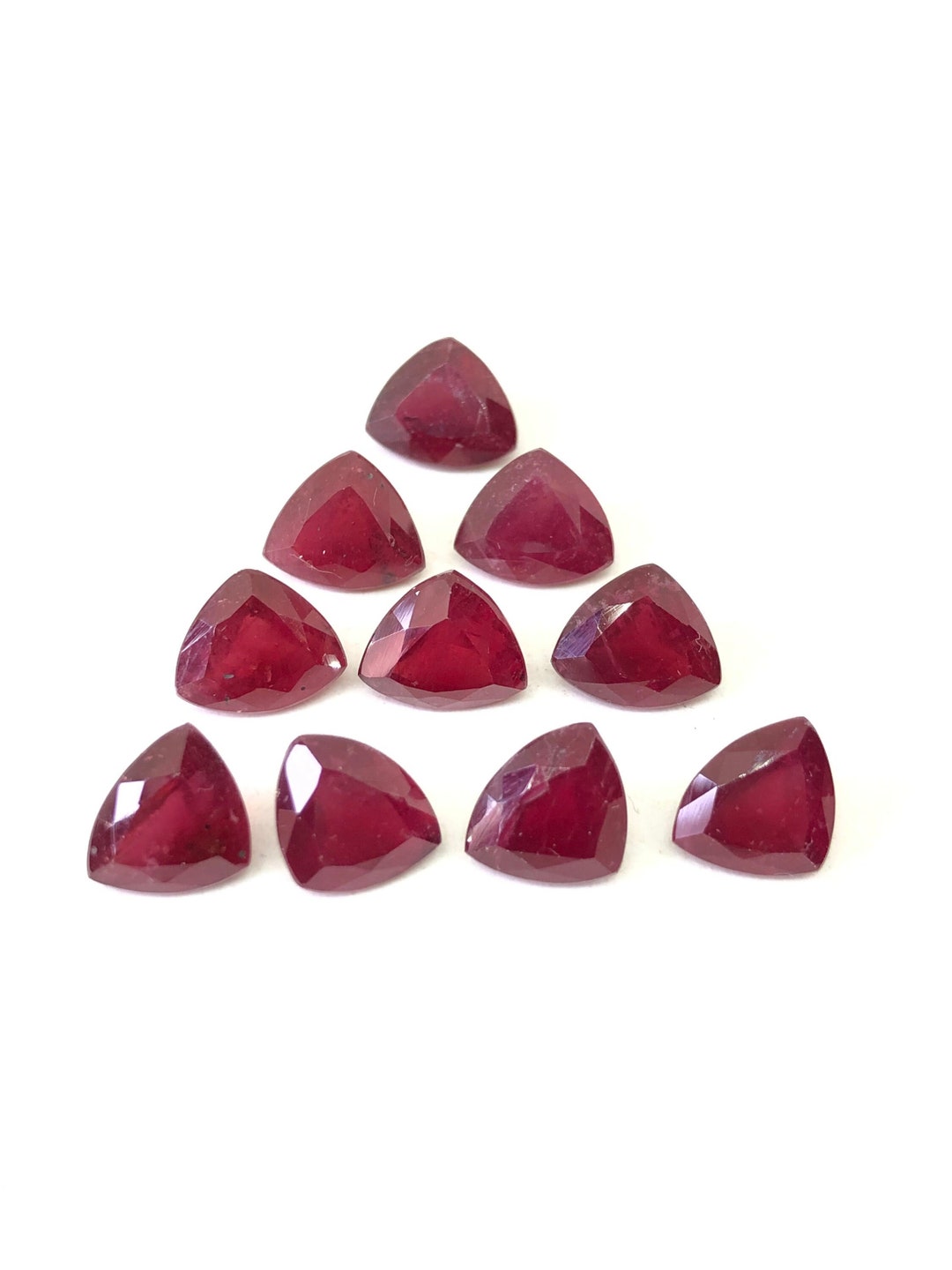 Ruby Trillion Triangle Shape Cut Faceted Loose Gemstone Size 3mm, 4mm ...