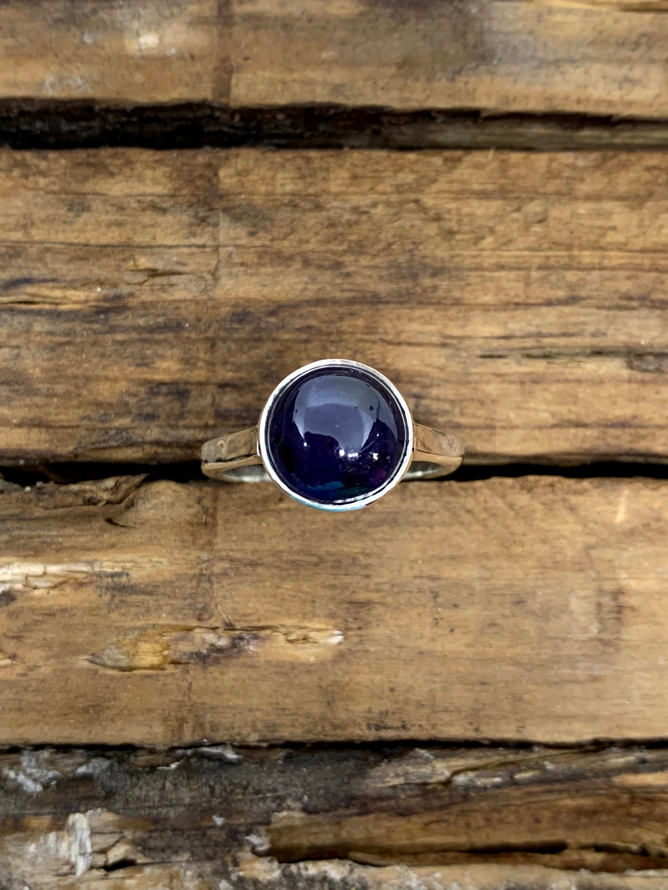 Blauer Saphir Ring Saphir Cabochon 925 Sterling Silber Ring - Etsy.de