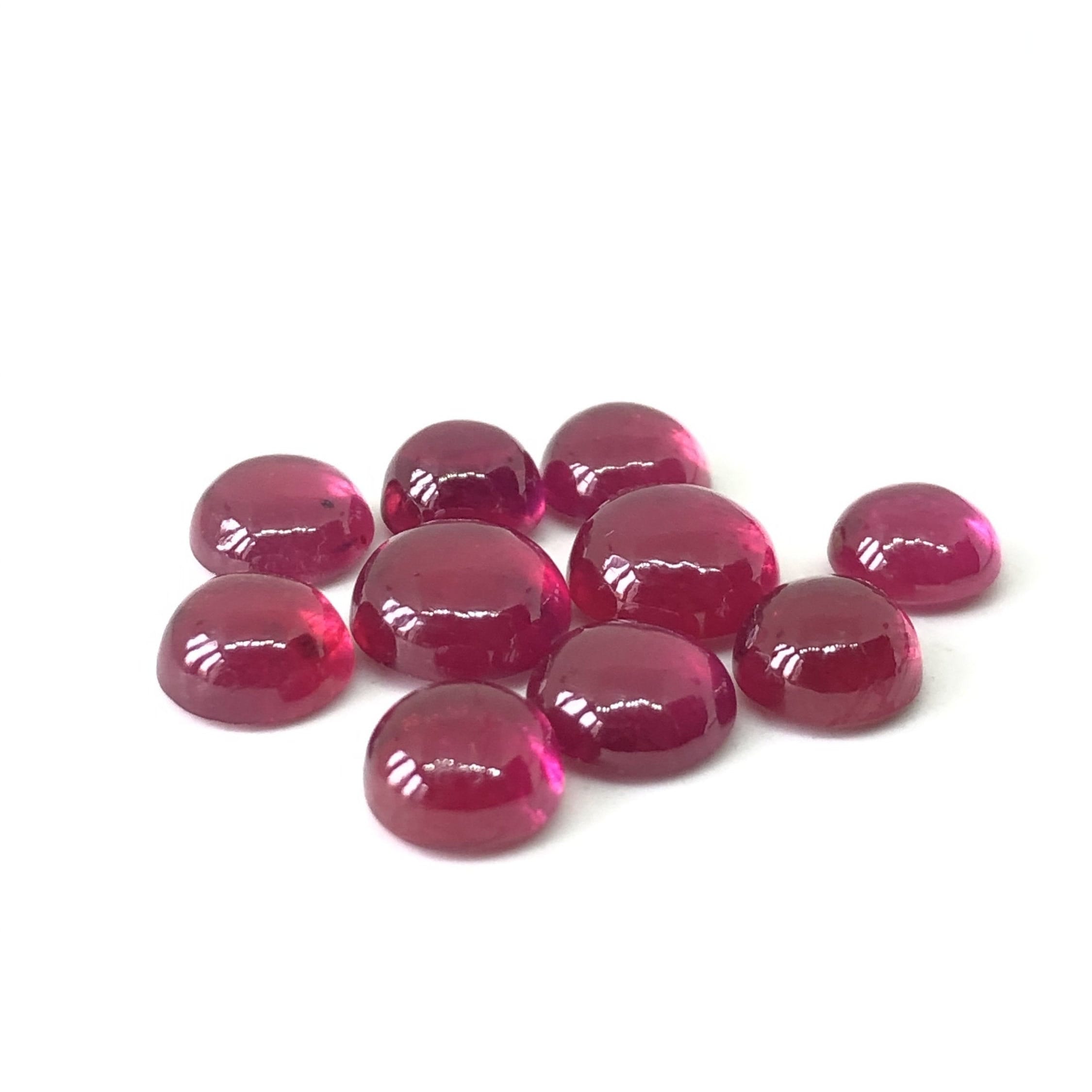 Ruby Round Cabochon Loose Gemstone Size 3mm, 4mm, 5mm, 6mm, 7mm, 8mm ...