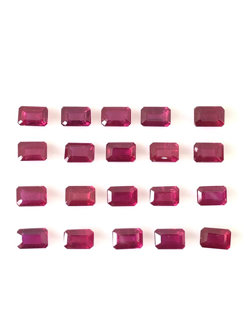 Ruby Octagon Shape Cut Faceted Loose Gemstone Size 4x3mm, 5x3mm, 5x4mm ...
