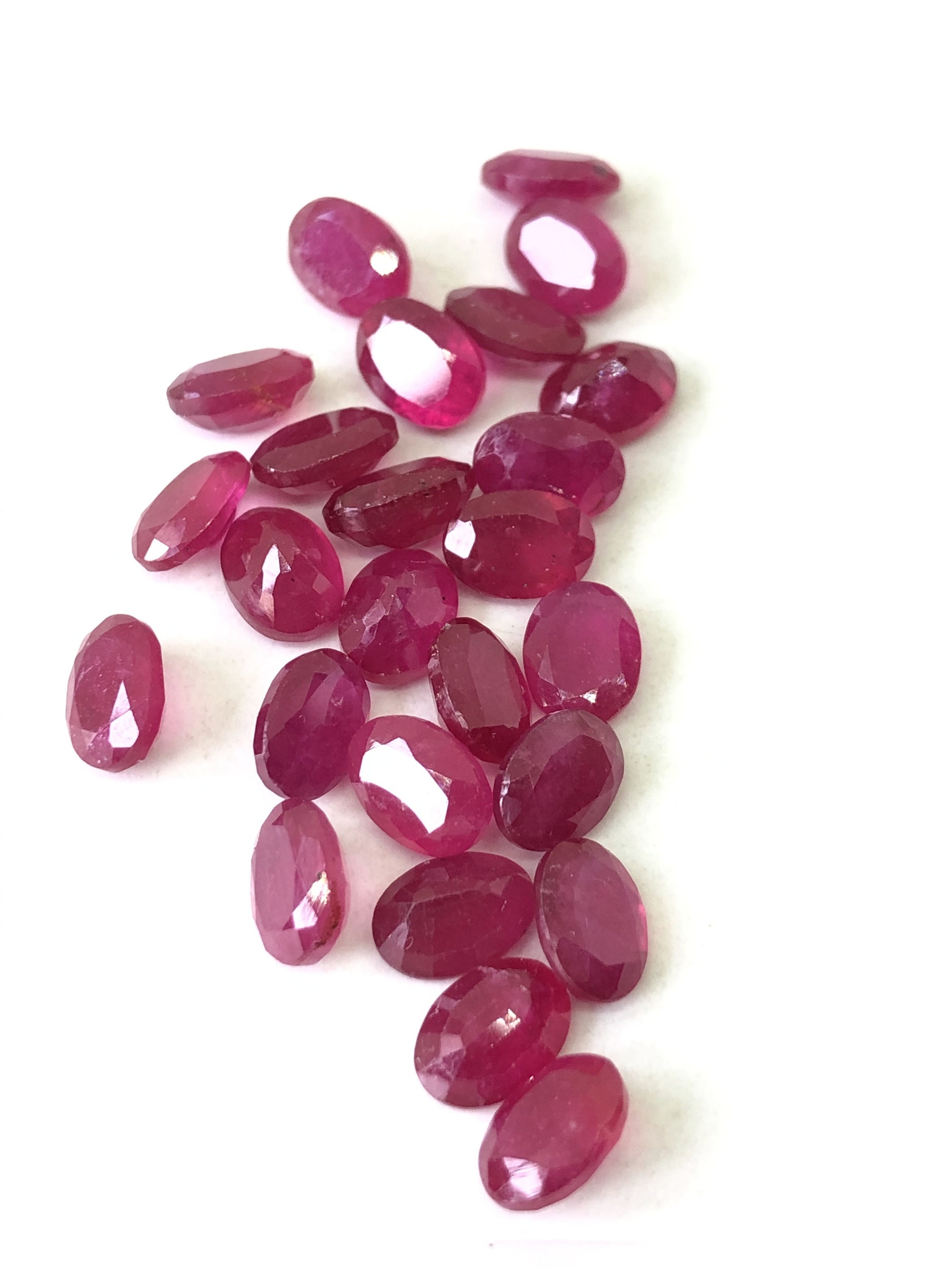 Ruby Oval Shape Cut Faceted Loose Gemstone Size 4x3, 5x3, 5x4, 6x4, 7x5 ...