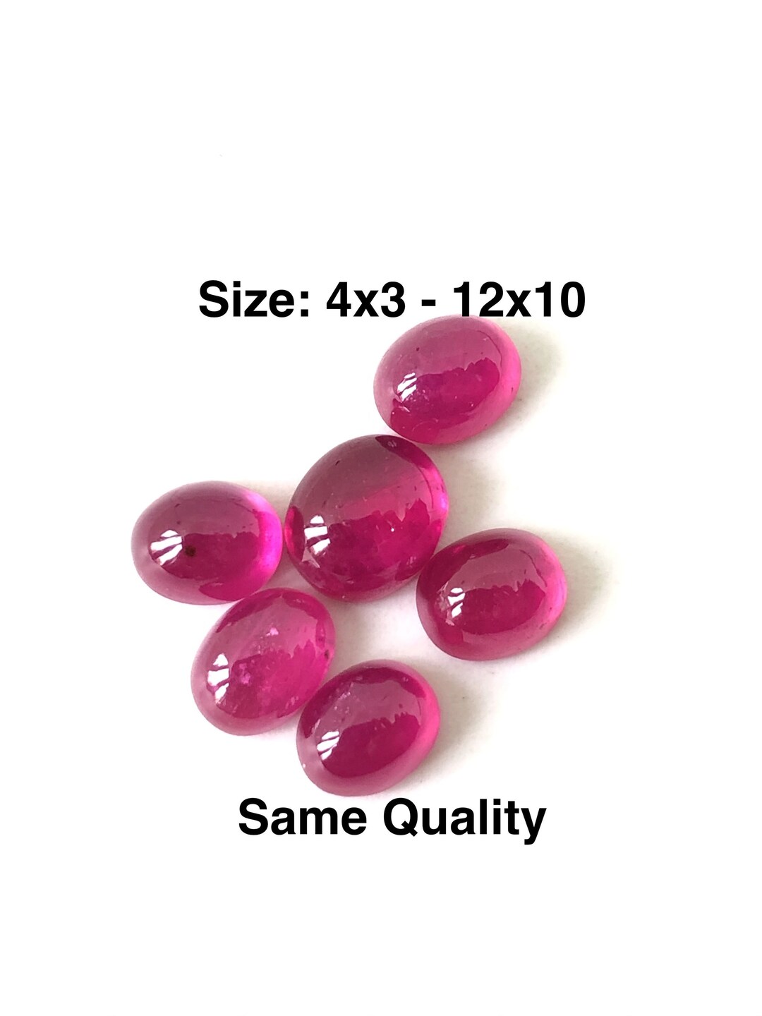 Top Ruby Oval Shape Cabochon Loose Gemstone Size 4x3mm, 5x4mm, 6x4mm, 7x5mm, 8x6mm, 9x7mm ...