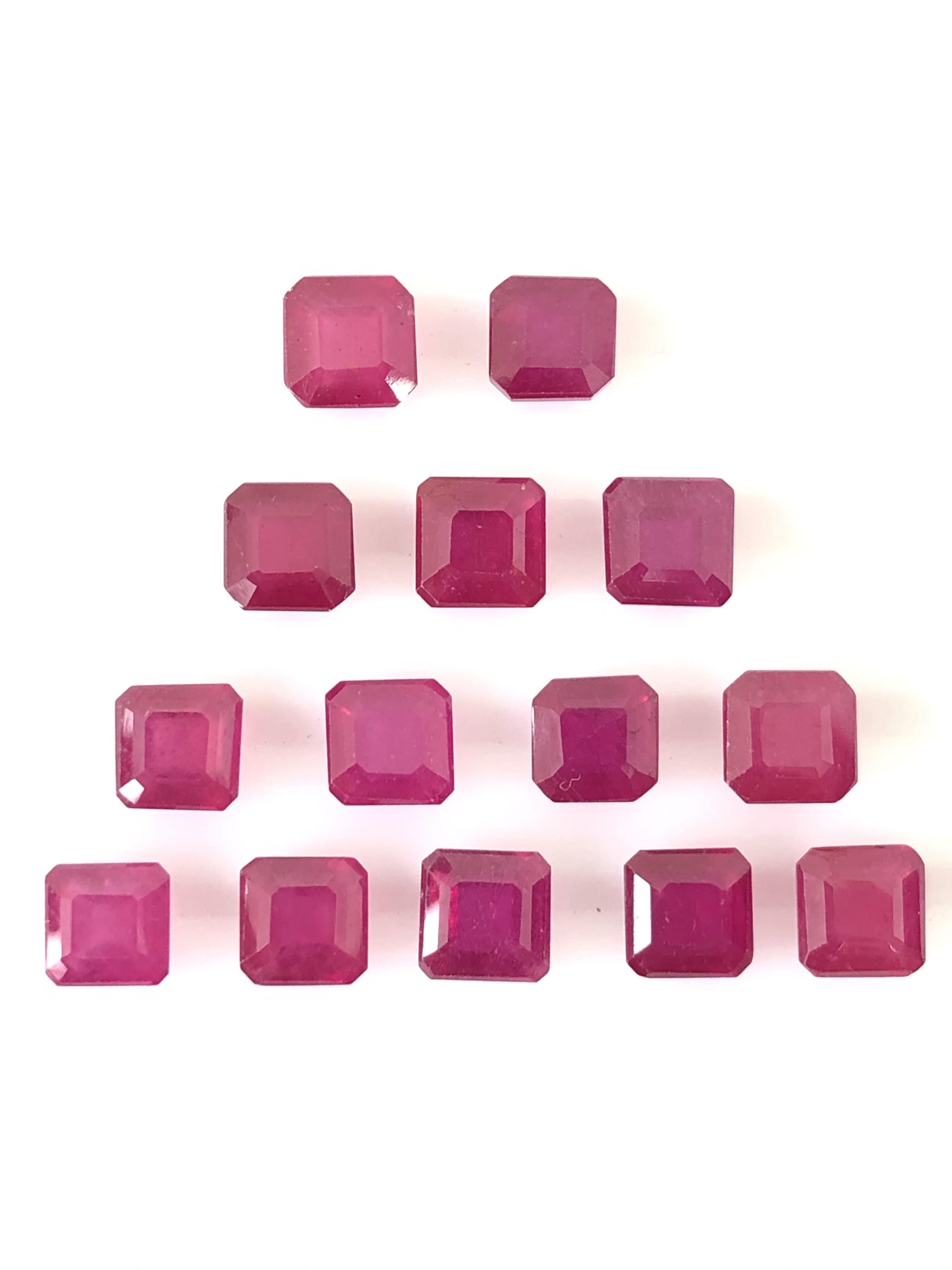 Red Ruby Square Octagon Shape Cut Faceted Size 3mm, 4mm, 5mm, 6mm, 7mm ...