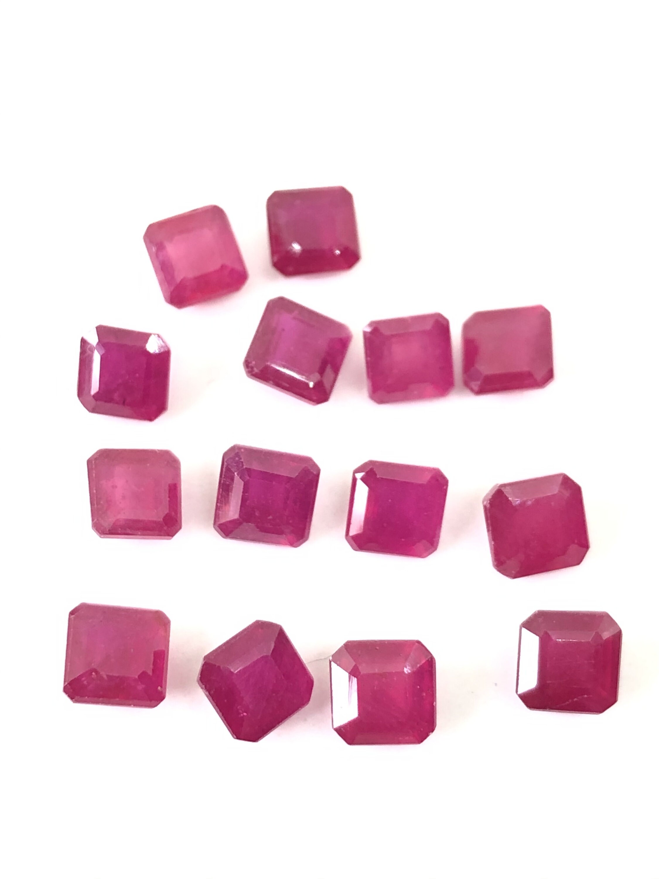 Red Ruby Square Octagon Shape Cut Faceted Size 3mm 4mm 5mm | Etsy