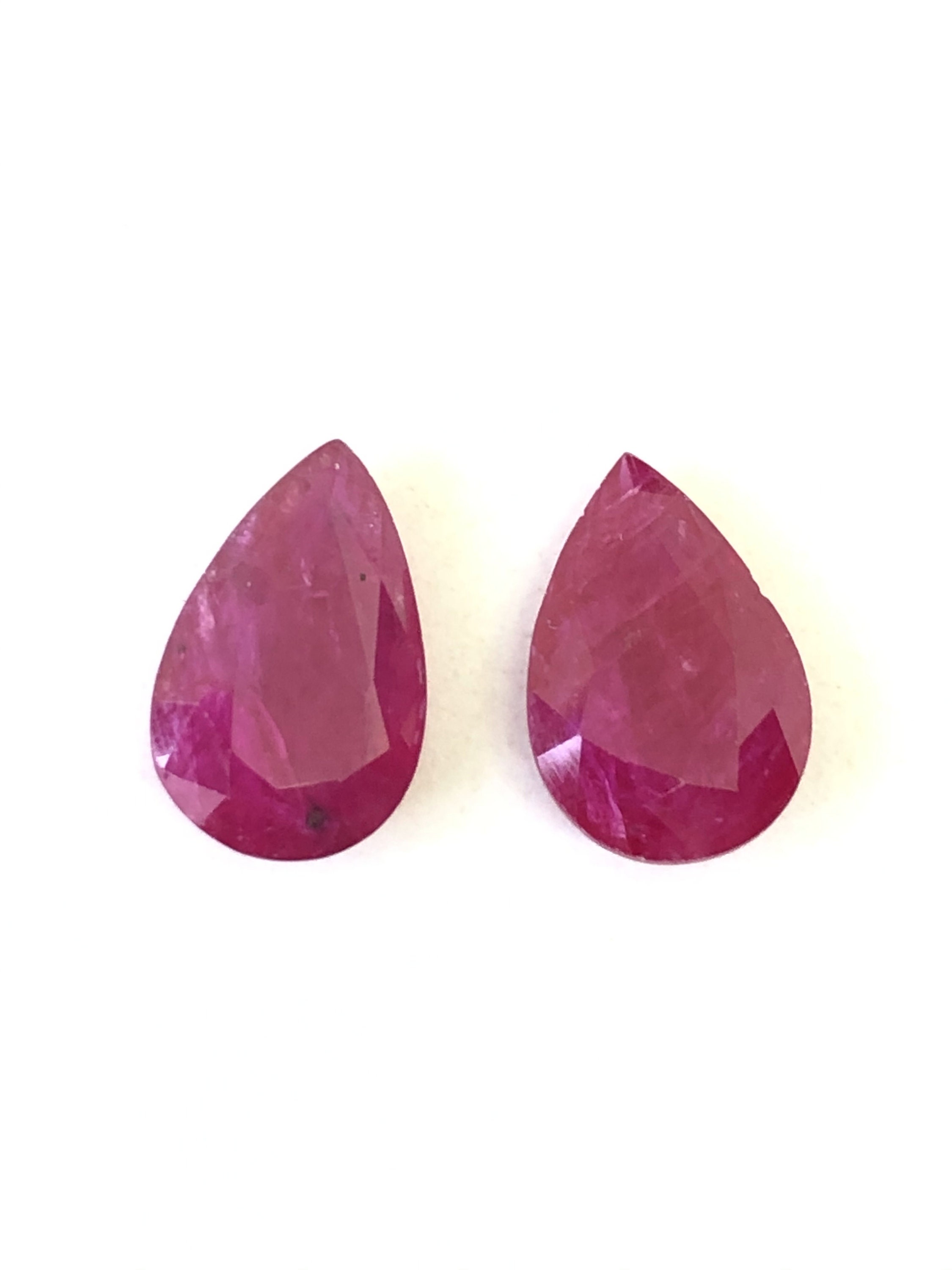 6.96 Ct Natural Pair Ruby Pear Shape Size 13x12.50 Mm Matching - Etsy UK