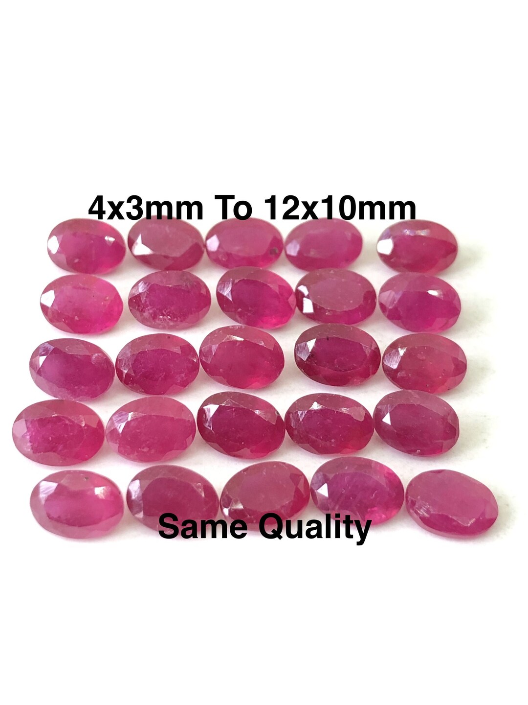 Rubis forme ovale taillée à facettes pierres précieuses en vrac taille ...