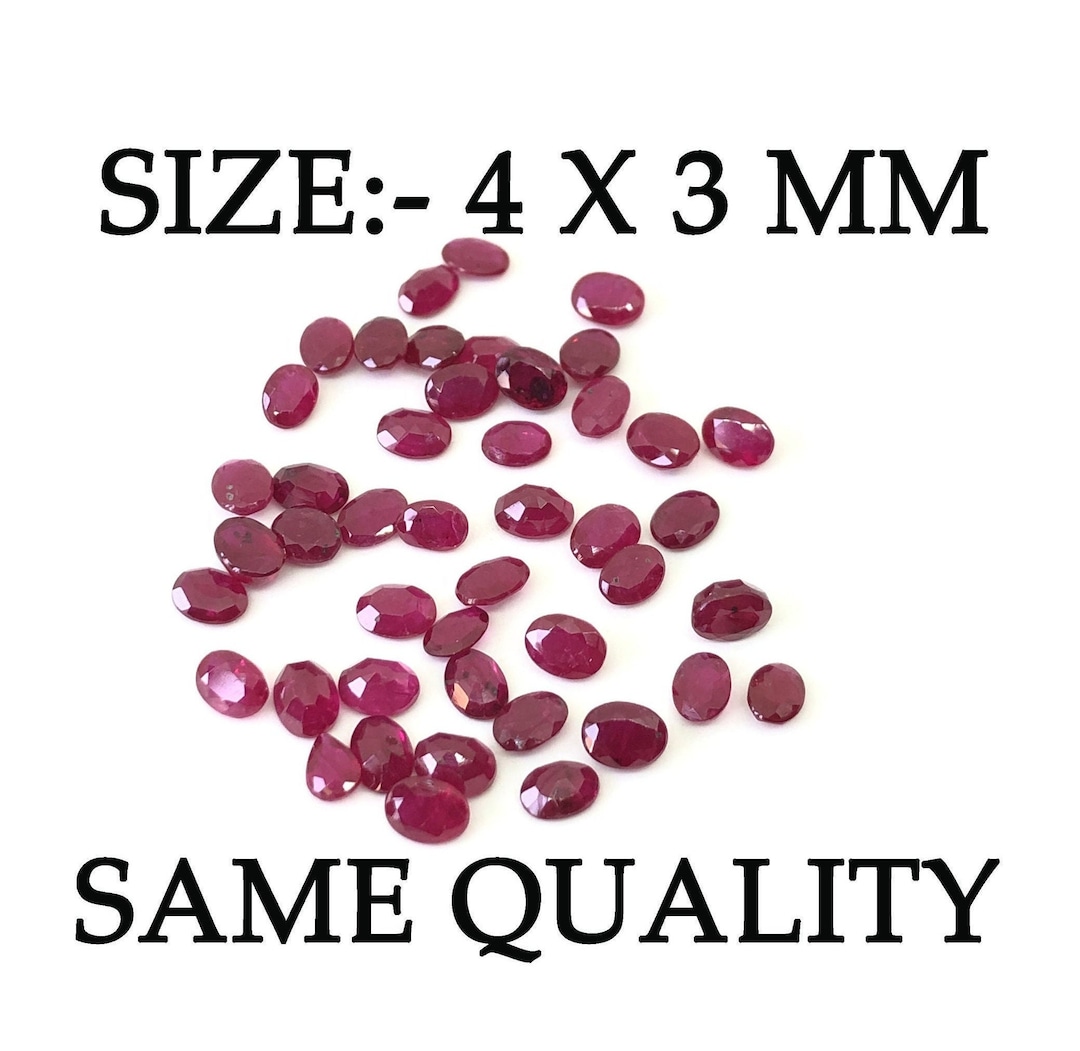Buy 100% Genuine Natural Ruby Oval Size 4x3 Mm Cut Faceted AAA Quality ...