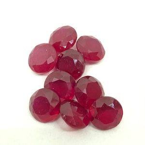 Red Ruby Round Shape Cut Faceted Loose Gemstone Size 2mm, 3mm, 4mm, 5mm ...