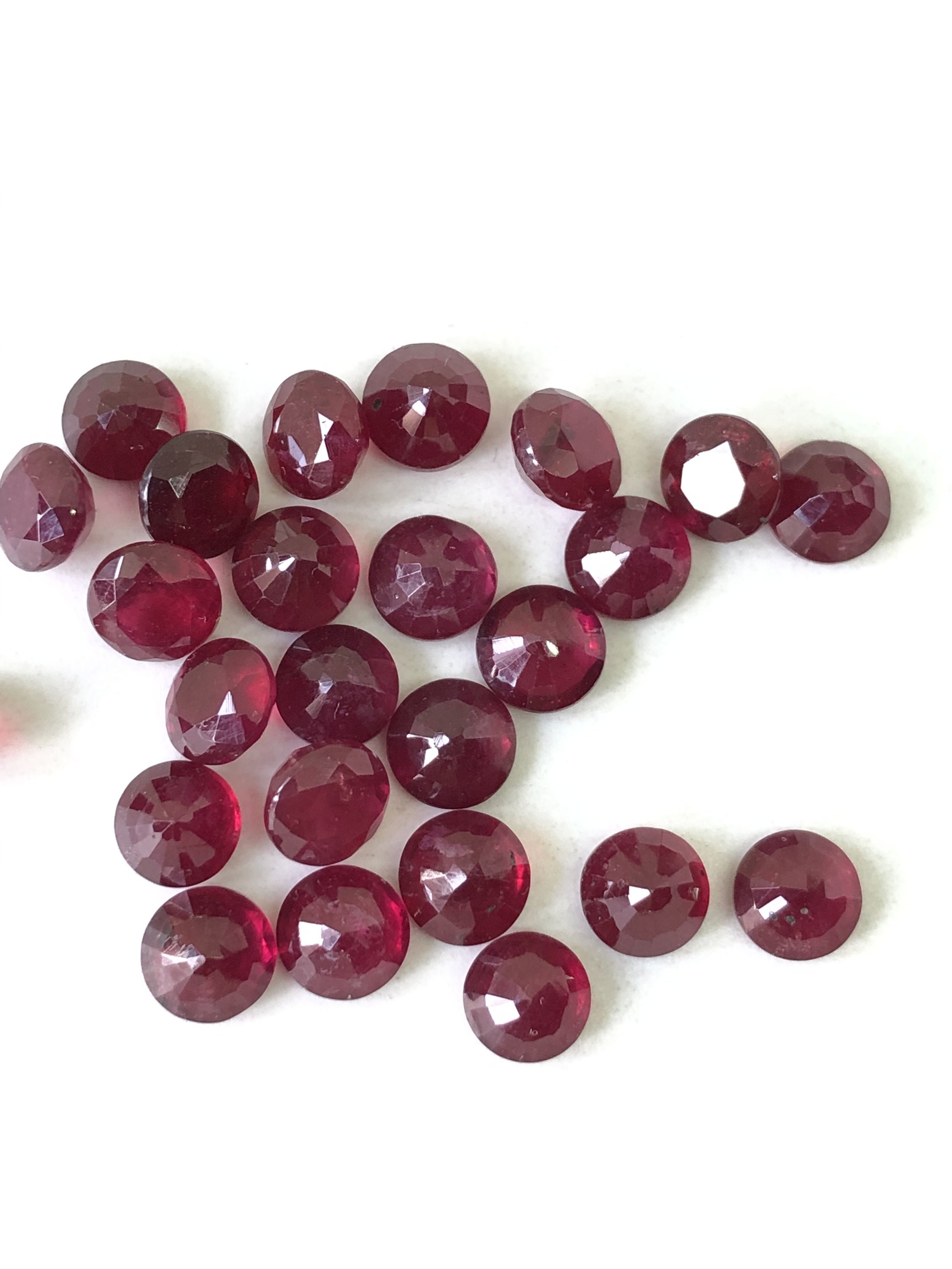Red Ruby Round Shape Cut Faceted Loose Gemstone Size 2mm 3mm - Etsy