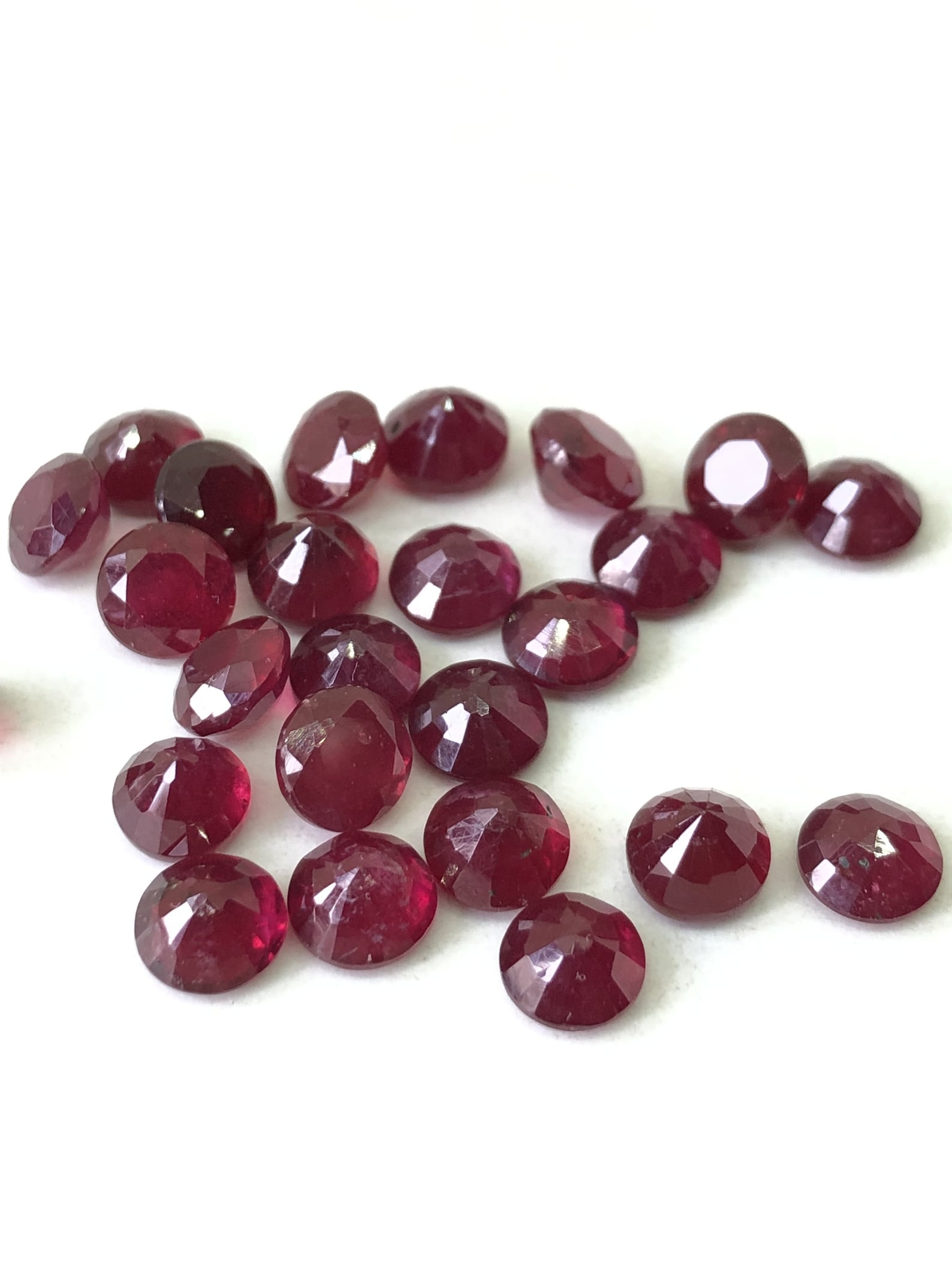 Red Ruby Round Shape Cut Faceted Loose Gemstone Size 2mm 3mm - Etsy