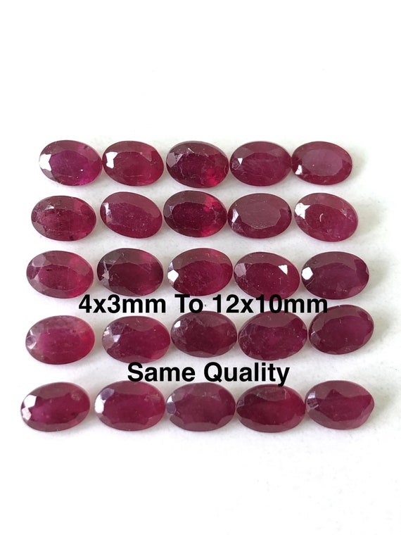 Dark Red Ruby Oval Shape Cut Faceted Size 4x3 5x3 5x4 6x4 - Etsy
