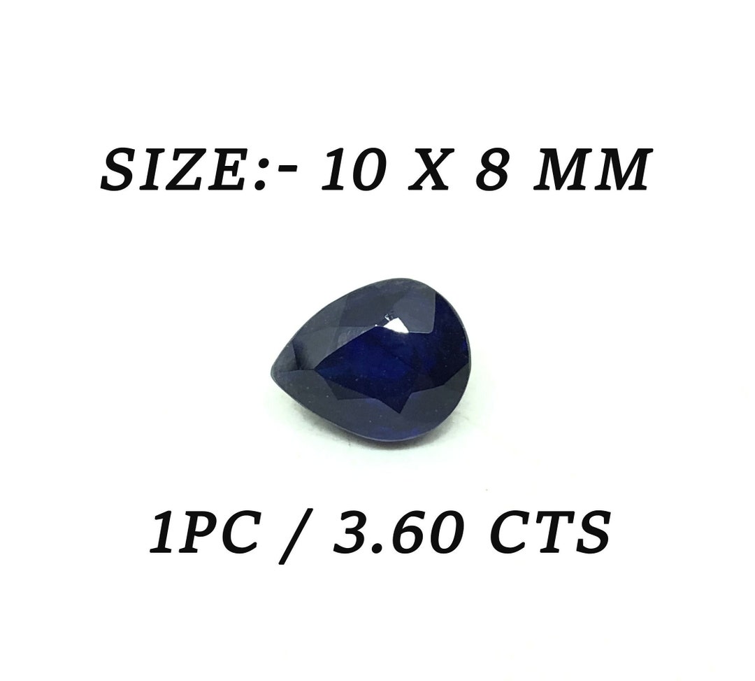 3.60 Ct Blue Sapphire Pear Shape Cut Faceted Size 10x8 Mm AAA - Etsy