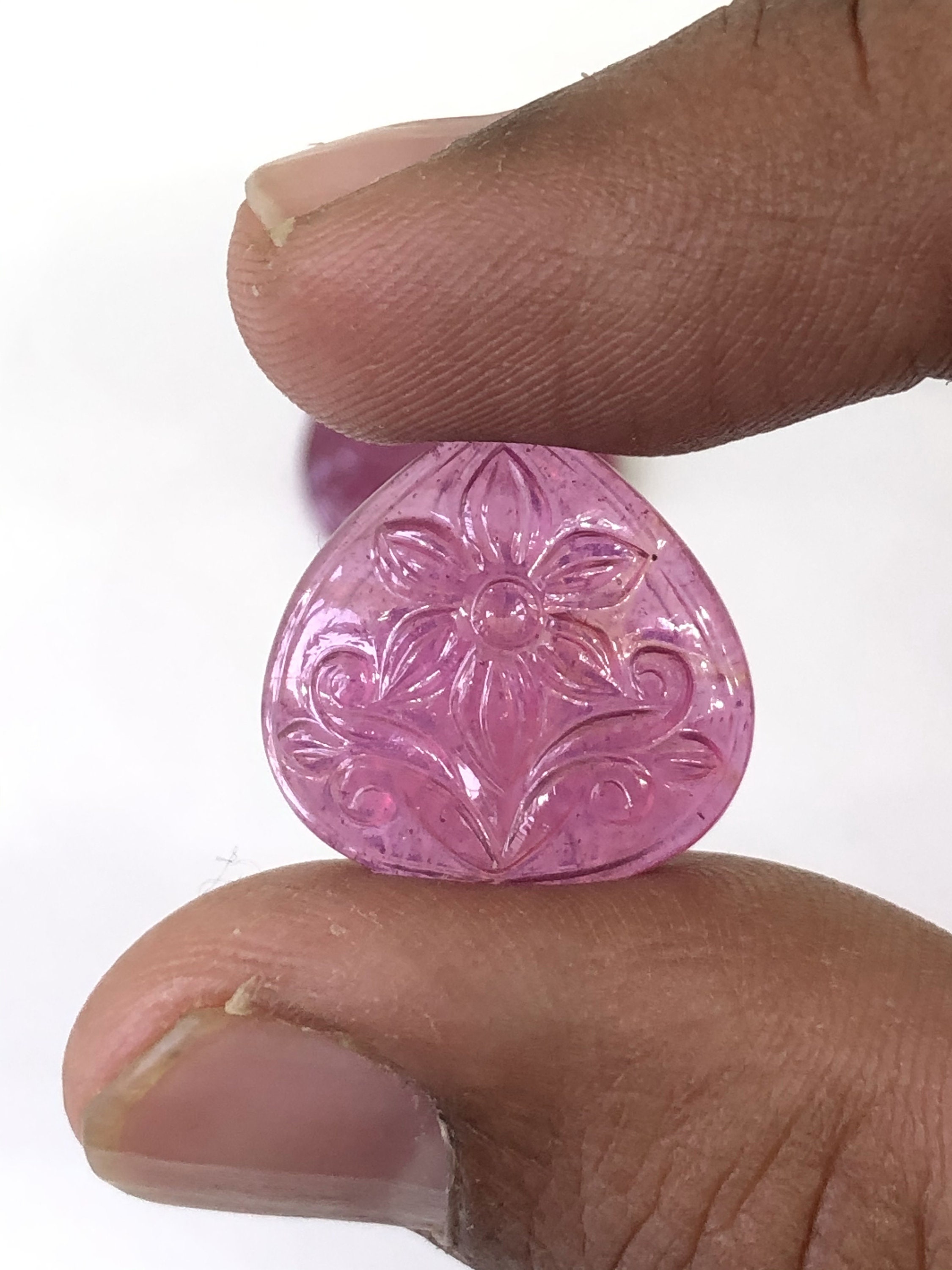 29.84 Ct RUBY Carved High Quality Pair Heart Shape Size19x19 | Etsy