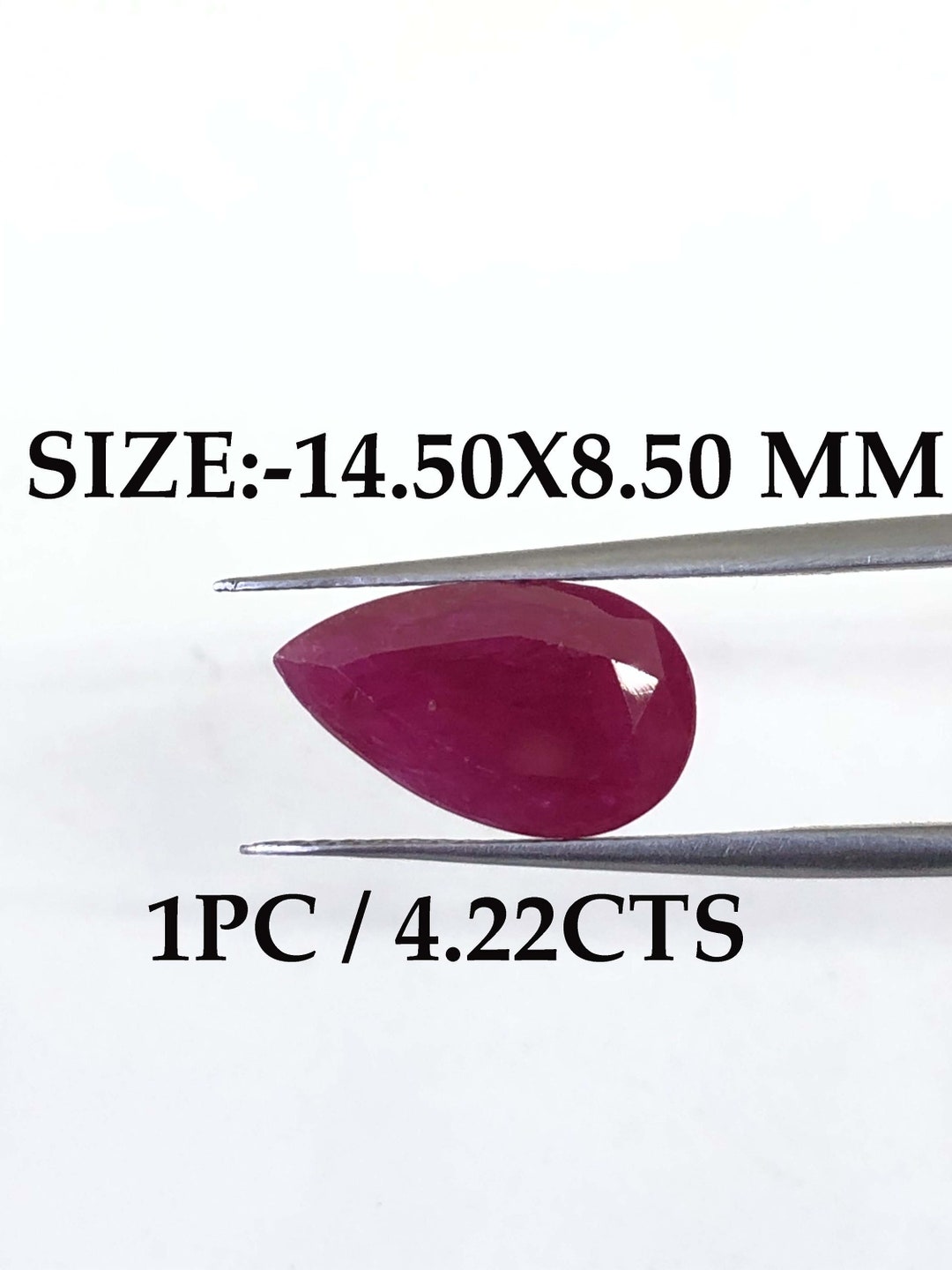 4.22 Ct 100% Natural Ruby Pear Shape Size 14.50x8.50 Mm Cut Faceted Top ...
