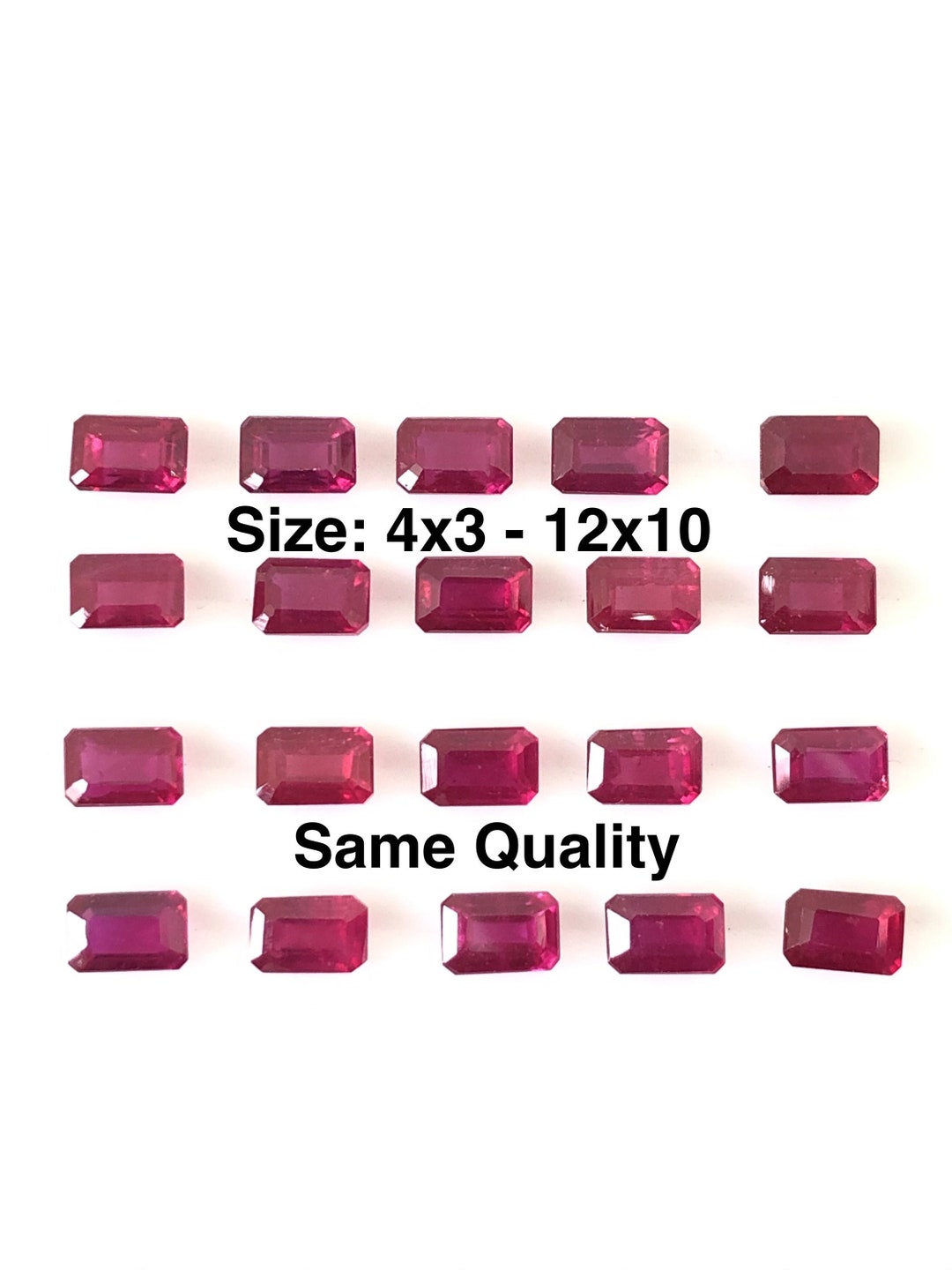 Ruby Octagon Shape Cut Faceted Loose Gemstone Size 4x3mm, 5x3mm, 5x4mm ...