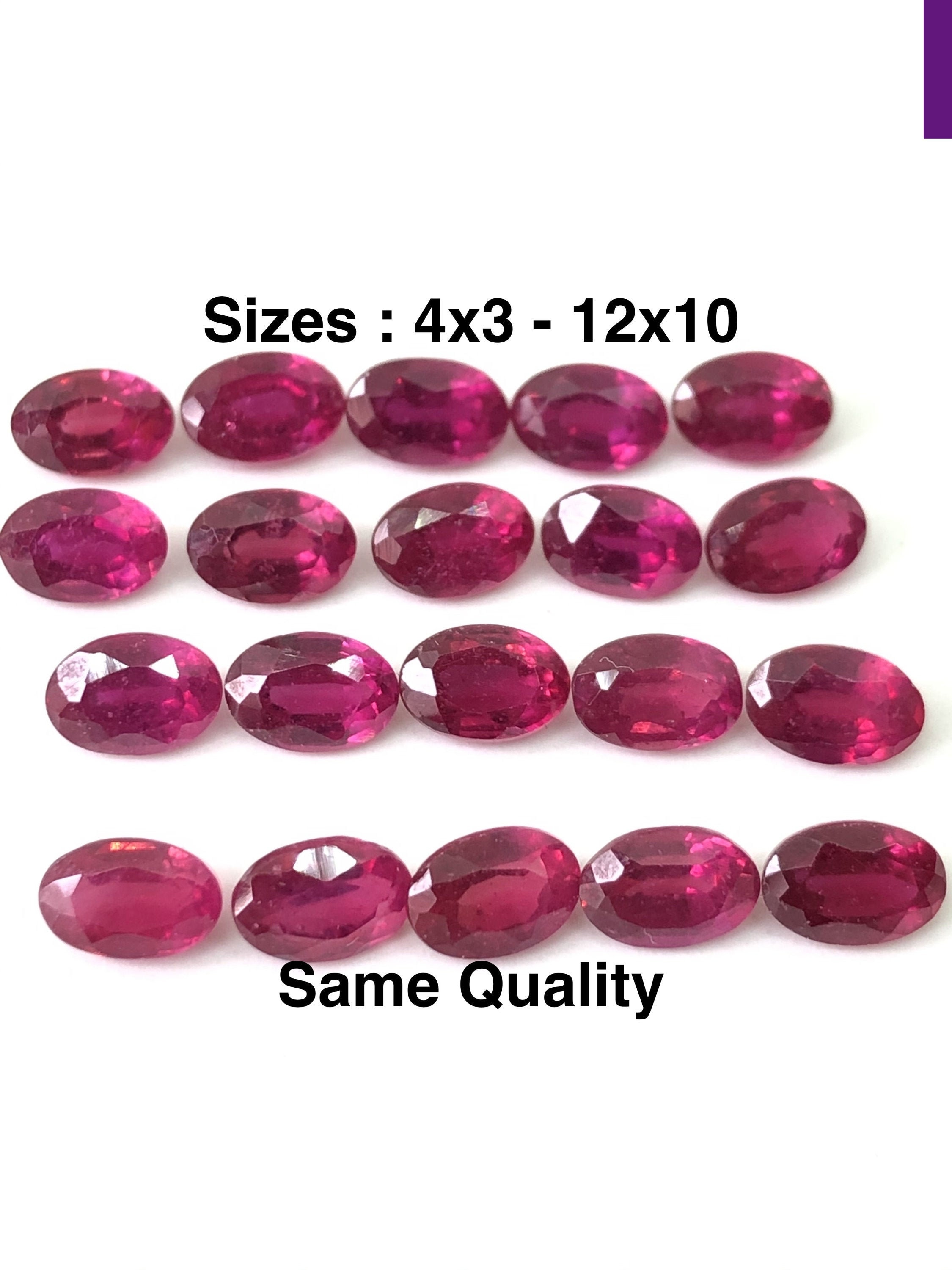 Ruby Oval Shape Cut Faceted Loose Gemstone Size 4x3 5x3 5x4 | Etsy India