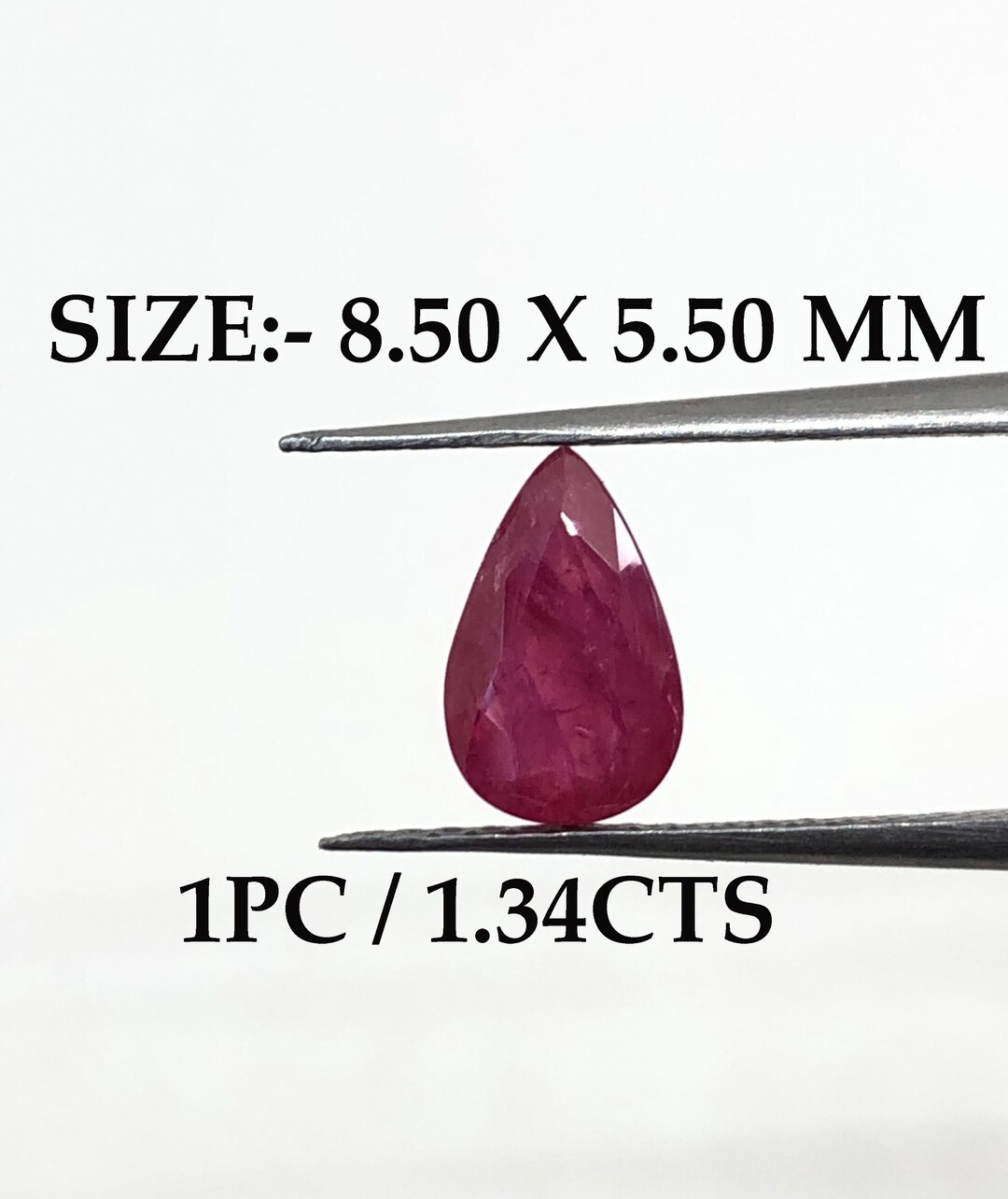 1.34 Ct Natural Mozambique Ruby Pear Shape Size 8.50x5.50 Mm Cut ...