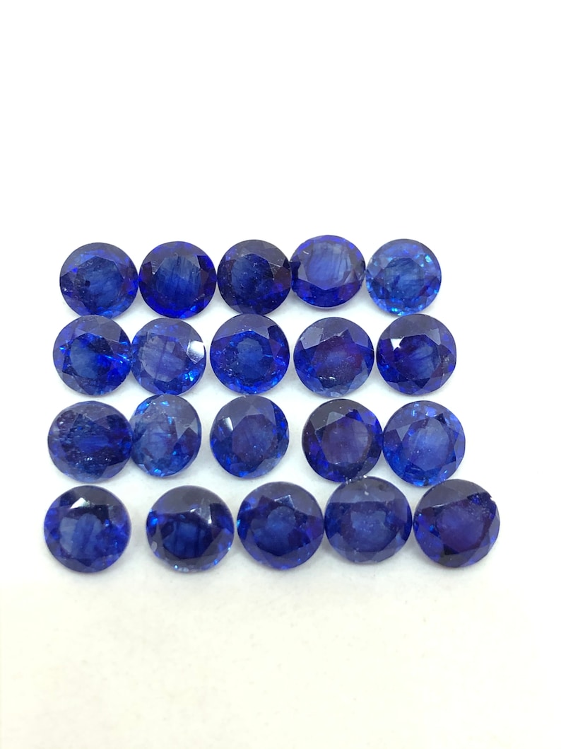 Blue Sapphire Round Shape Cut Faceted Loose Gemstone Size 3mm, 4mm, 5mm ...