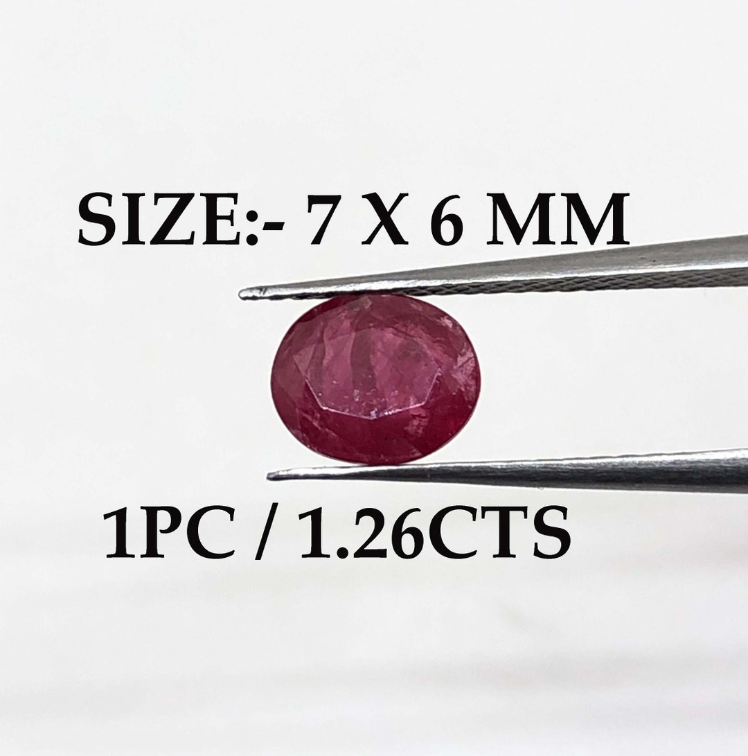1.26 Ct Natural Ruby, Pear Shape,size 7x6 Mm, Cut Faceted Loose ...