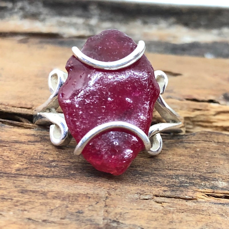 Raw Ruby Ring - Etsy