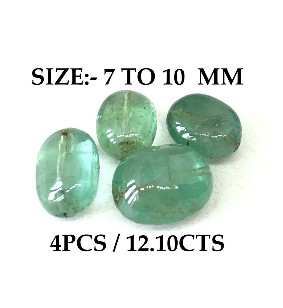 12.10 Ct Natural Emerald Oval Shape Cabochon Size 7 to 10 Mm Loose ...
