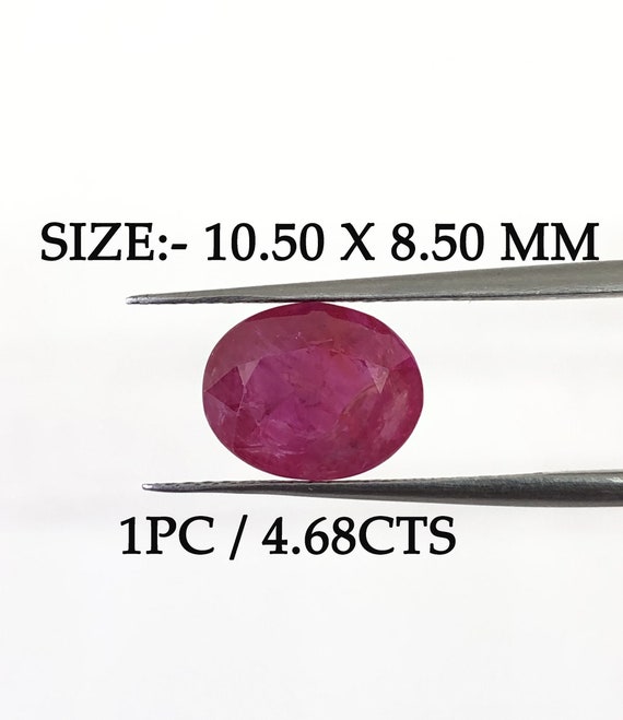 4.68 Ct Certified Natural Clean Surface Ruby Oval Shape Size - Etsy