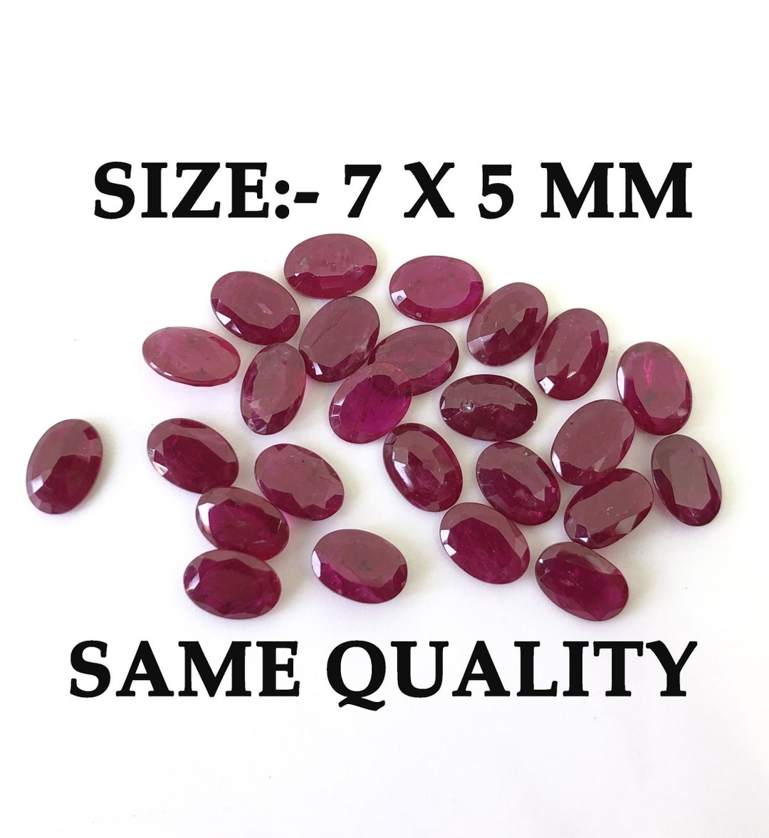 100% Natural Ruby Oval Shape Size 7x5 Mm Cut Faceted Loose Gemstone for ...