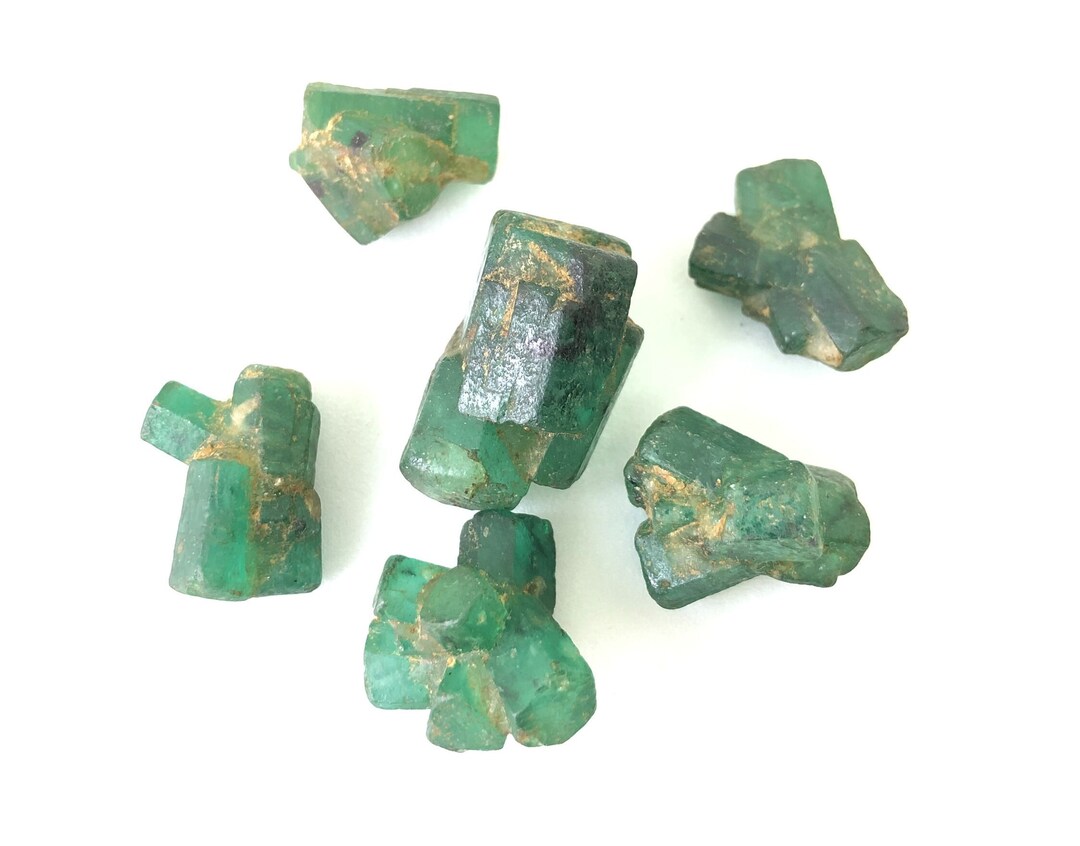 Natural Green Emerald Rough, Unique Cluster of Rocks, Brazilian Mines ...