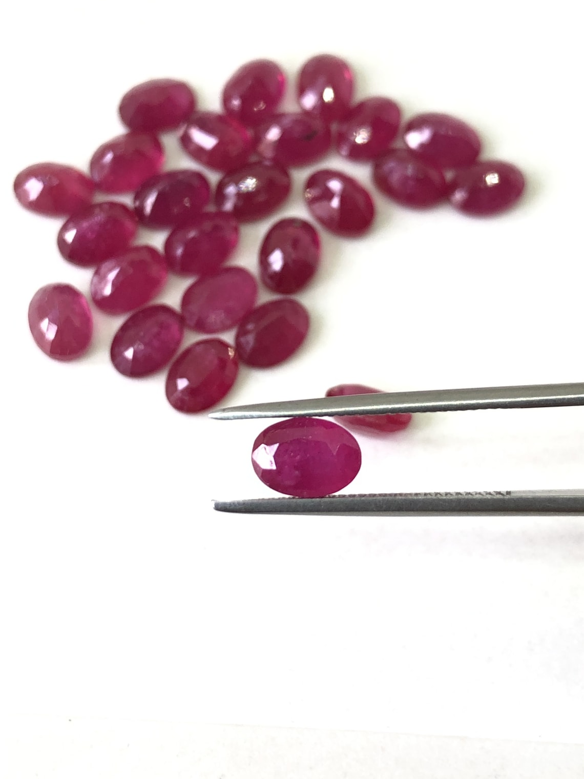 Natural Ruby Oval Shape Cut Faceted Loose Gemstone Size 4x3 | Etsy