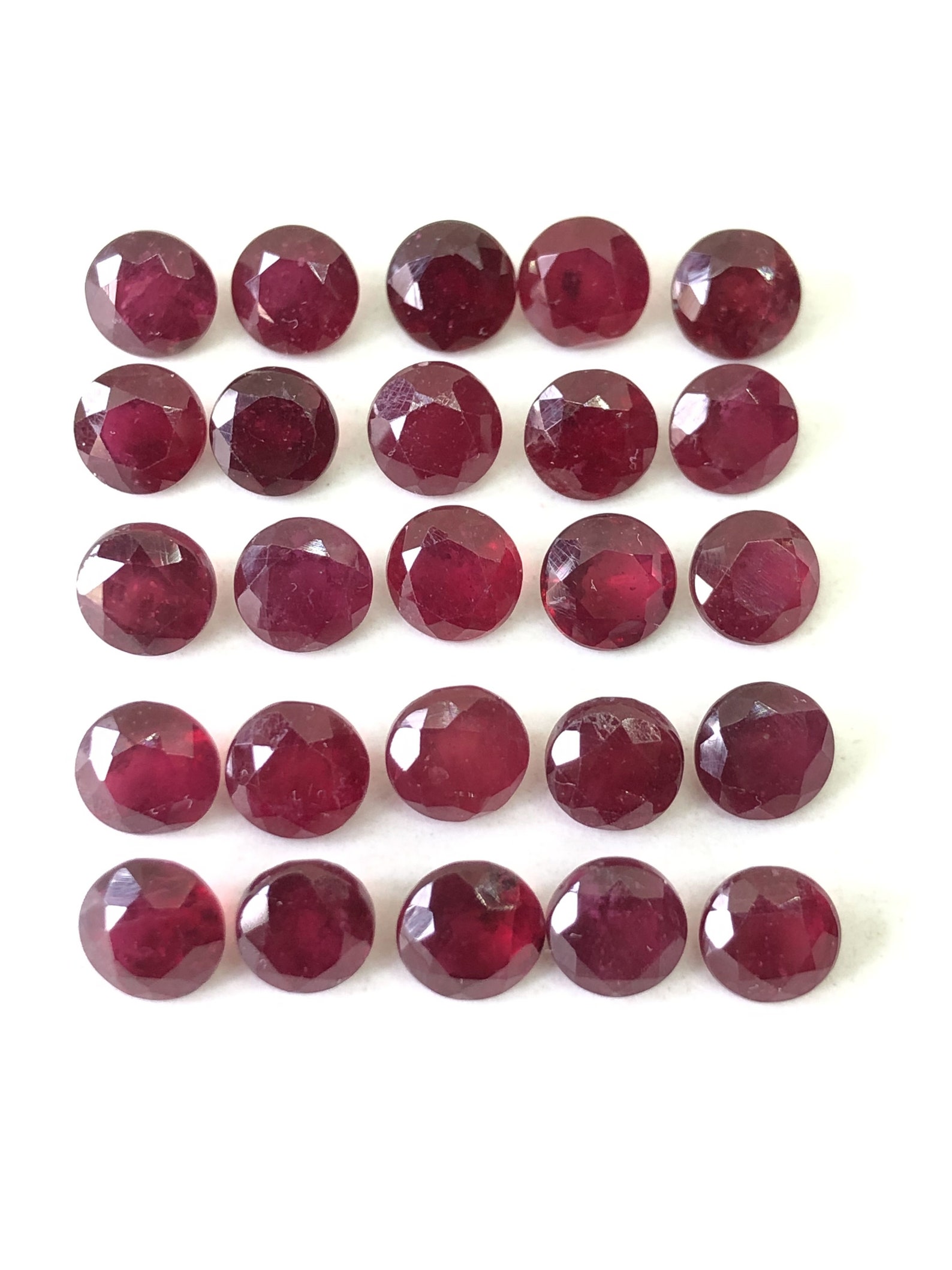 Red Ruby Round Shape Cut Faceted Loose Gemstone Size 2mm 3mm - Etsy