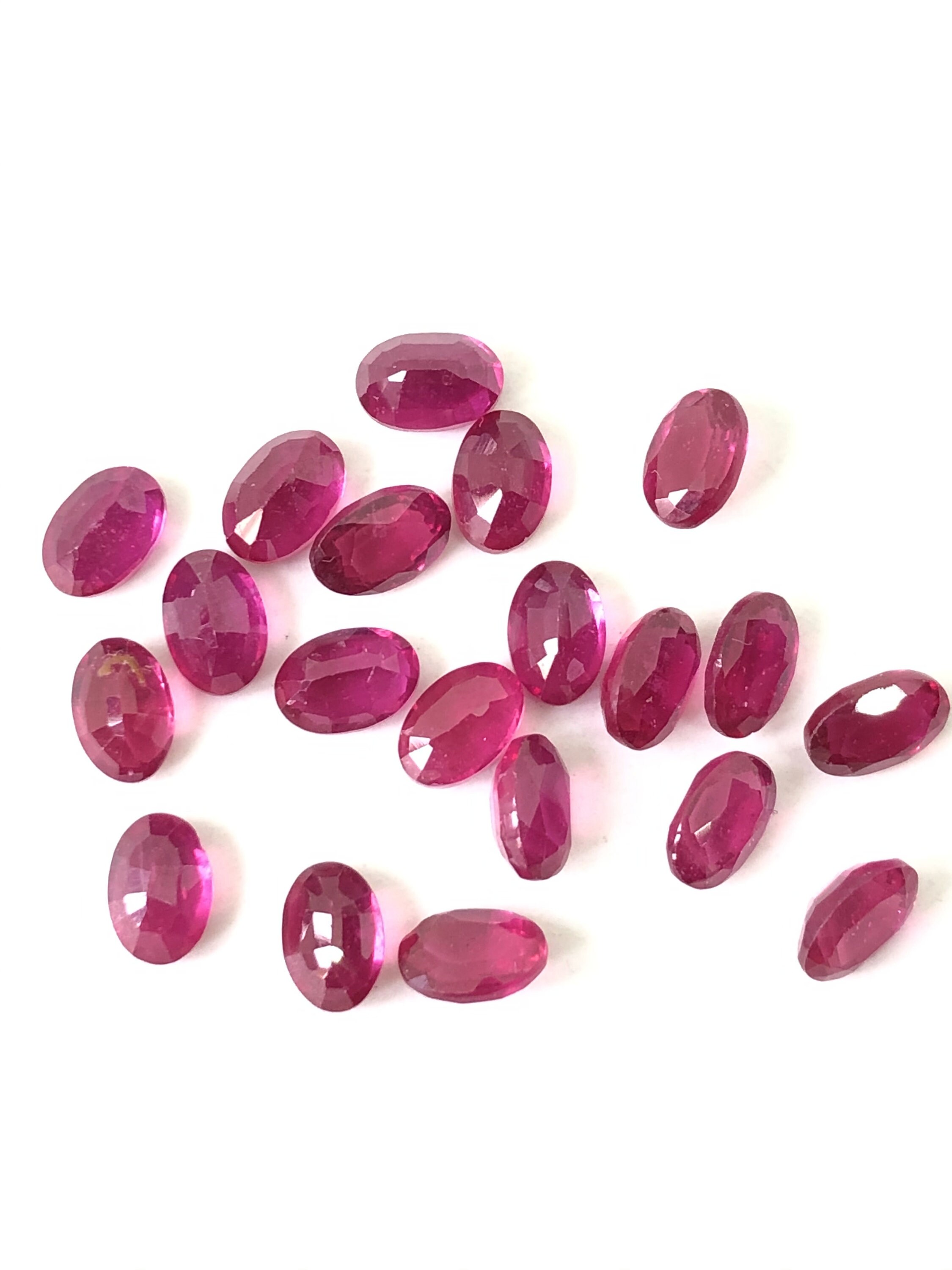 Ruby Oval Shape Cut Faceted Loose Gemstone Size 4x3, 5x3, 5x4, 6x4, 7x5 ...