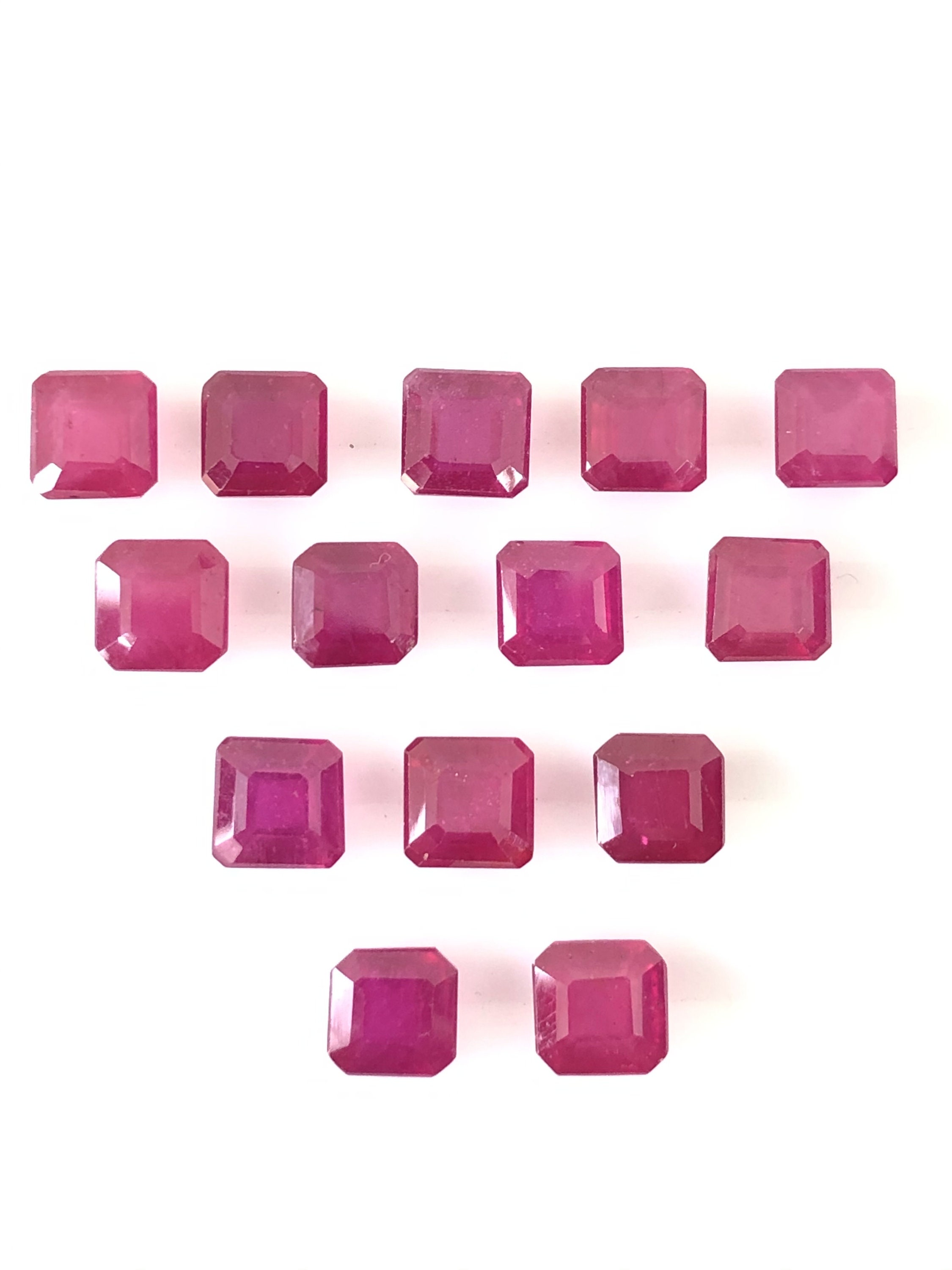 Red Ruby Square Octagon Shape Cut Faceted Size 3mm 4mm 5mm | Etsy