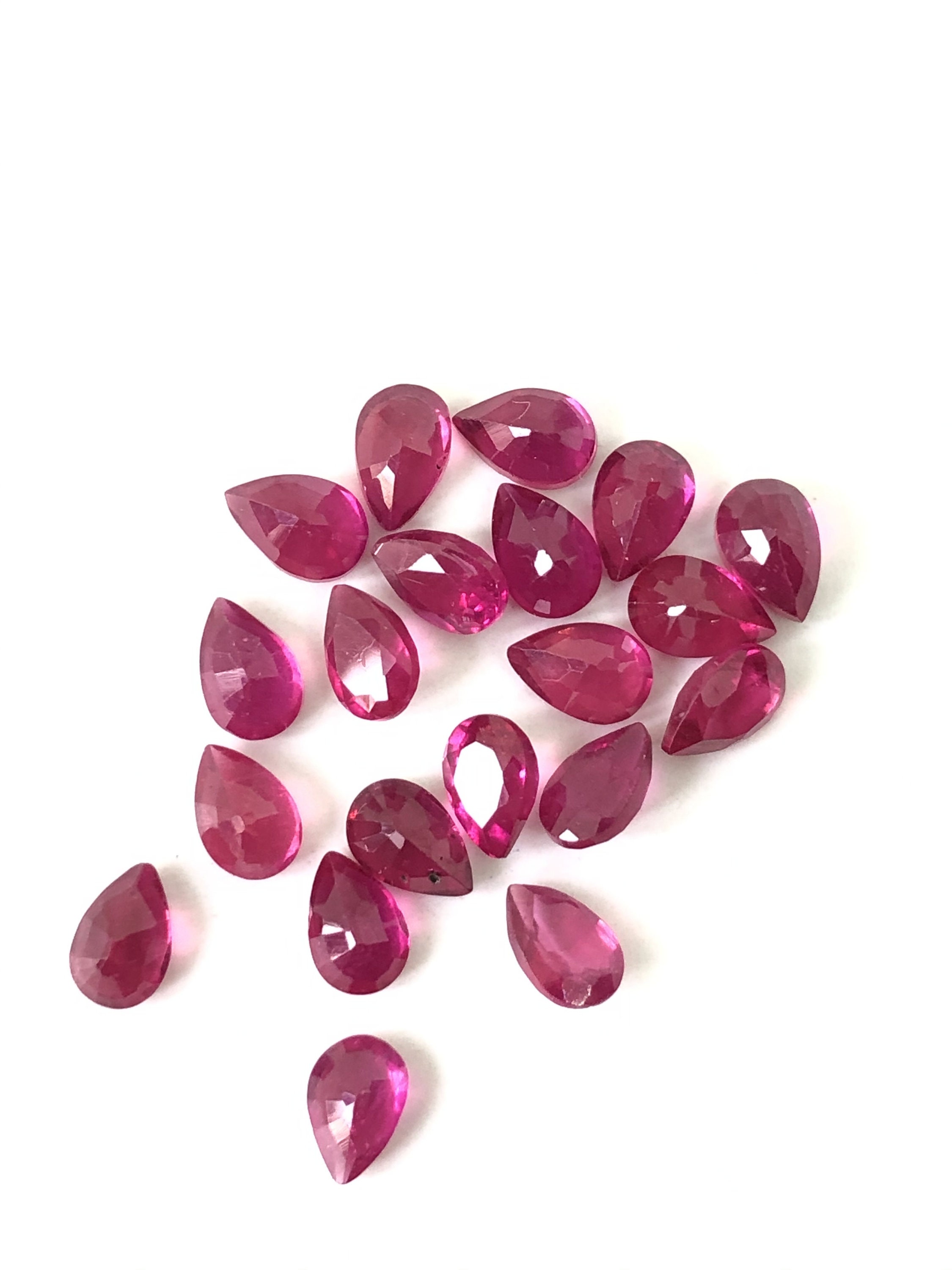 Ruby Pear Shape Cut Faceted Loose Gemstone 4x3mm 5x3mm - Etsy