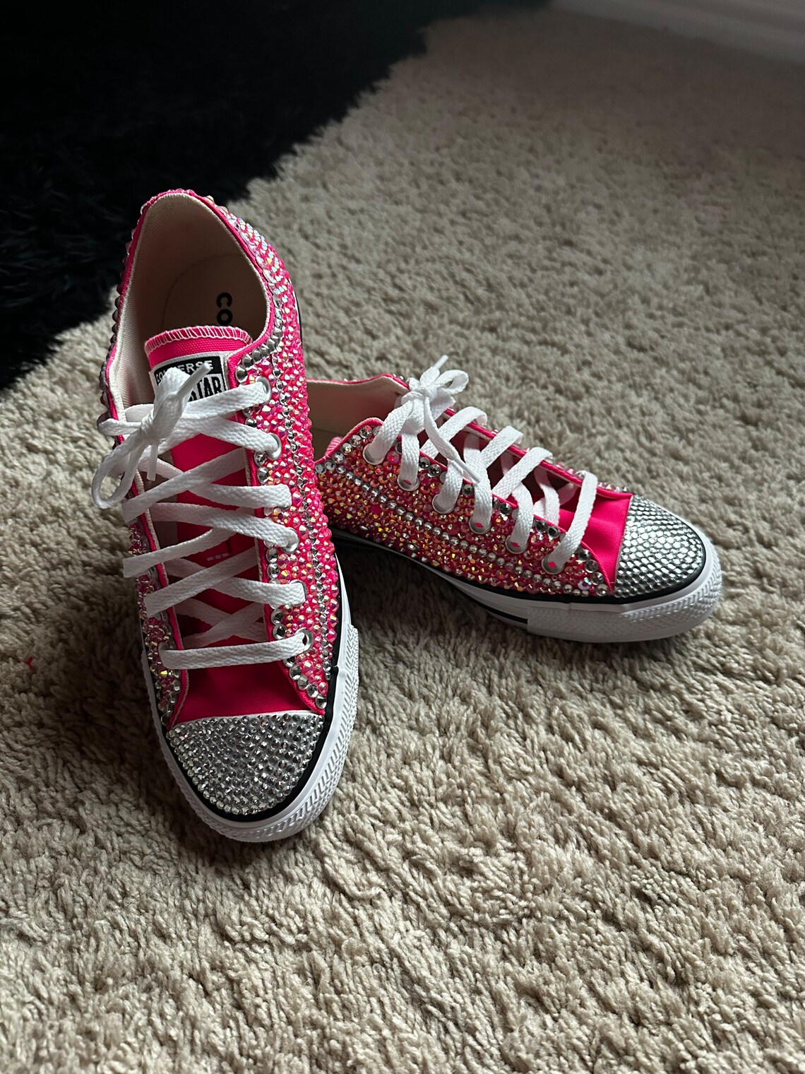 Pink Rhinestone Sneakers, Bling Sneakers, Bling Kicks, Sparkle Shoes ...