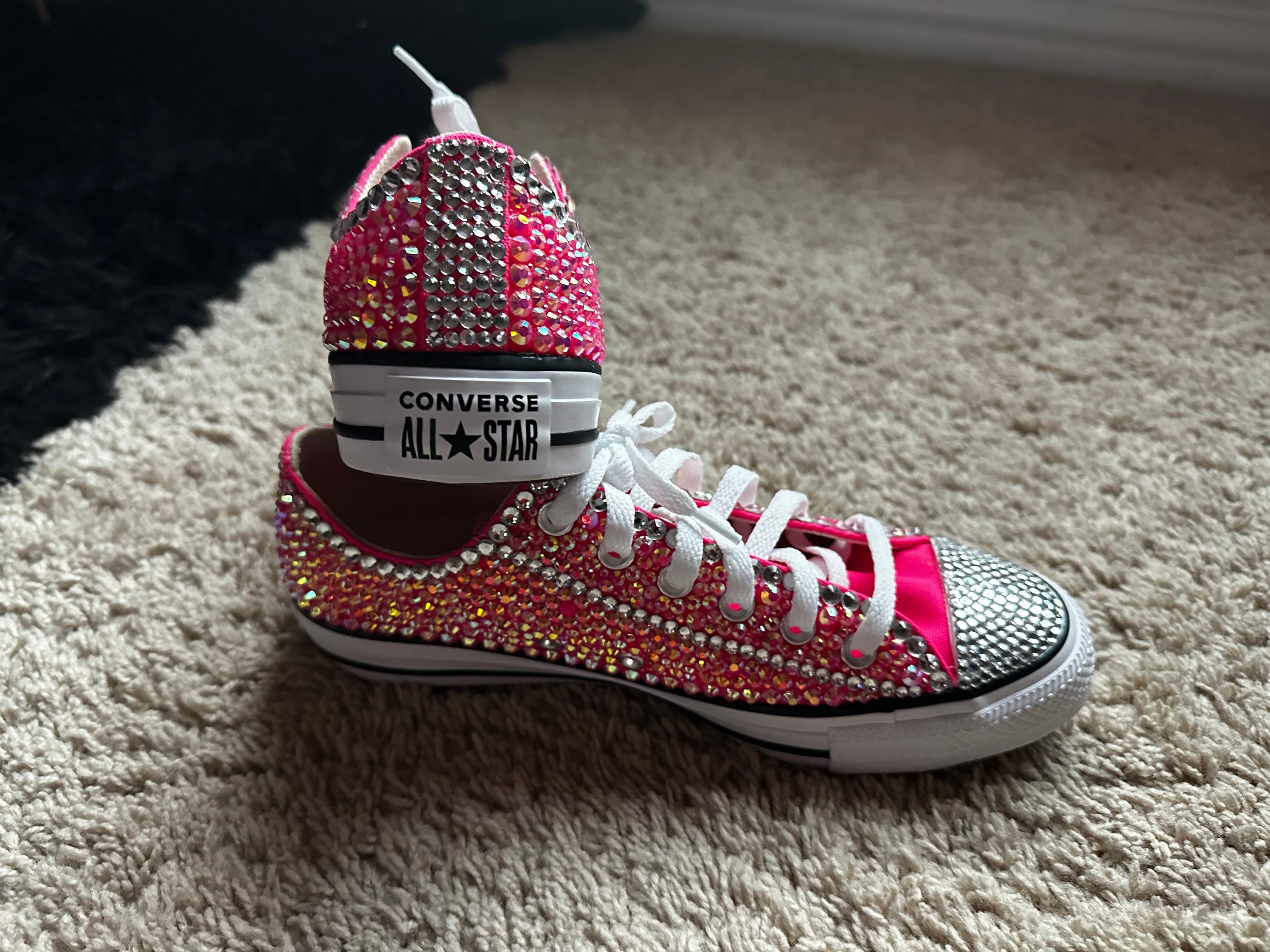 Pink Rhinestone Sneakers, Bling Sneakers, Bling Kicks, Sparkle Shoes ...