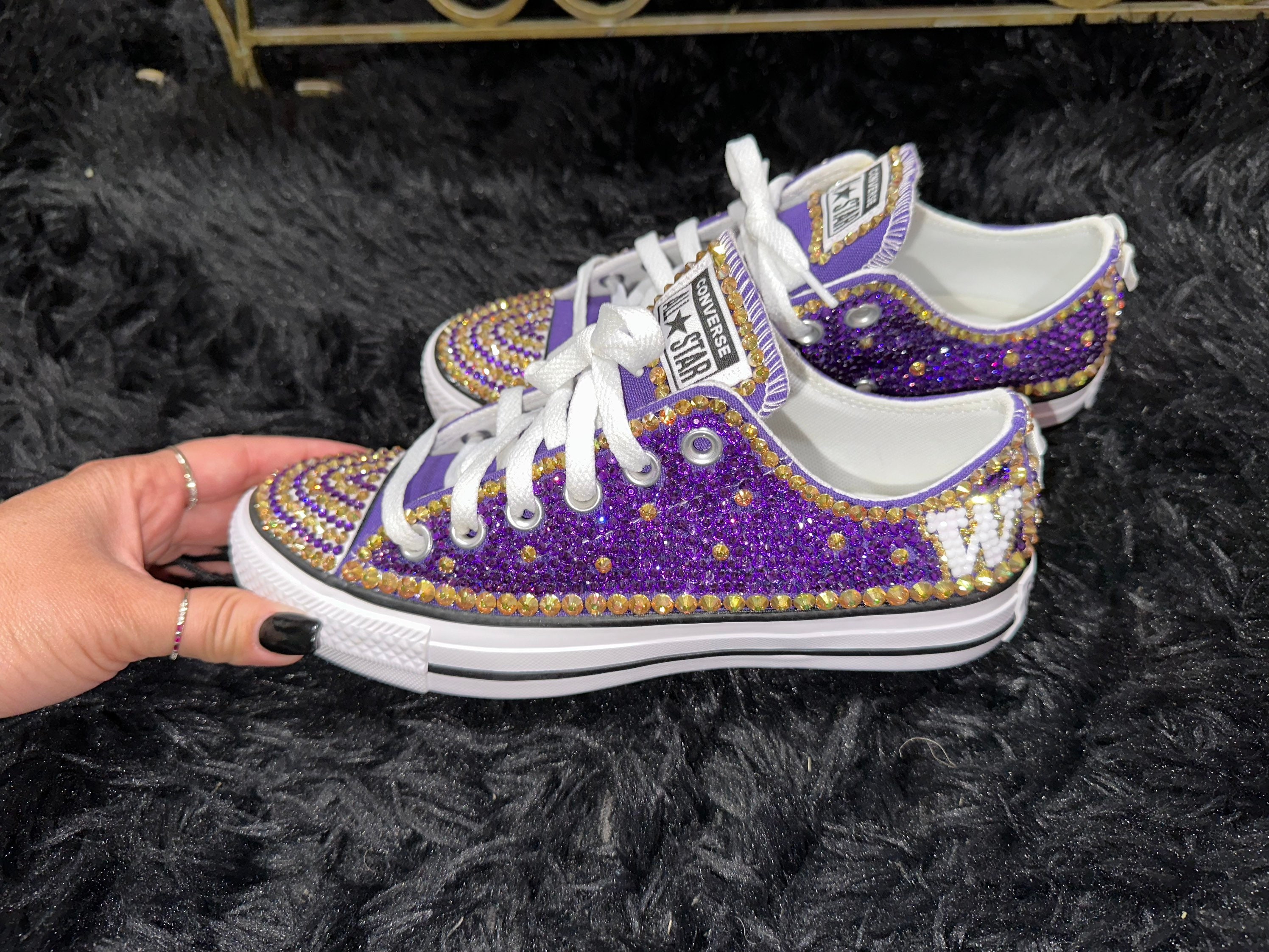 Rhinestones Shoes, Bling Sneakers, Sparkle Shoes, College Team, Sports ...