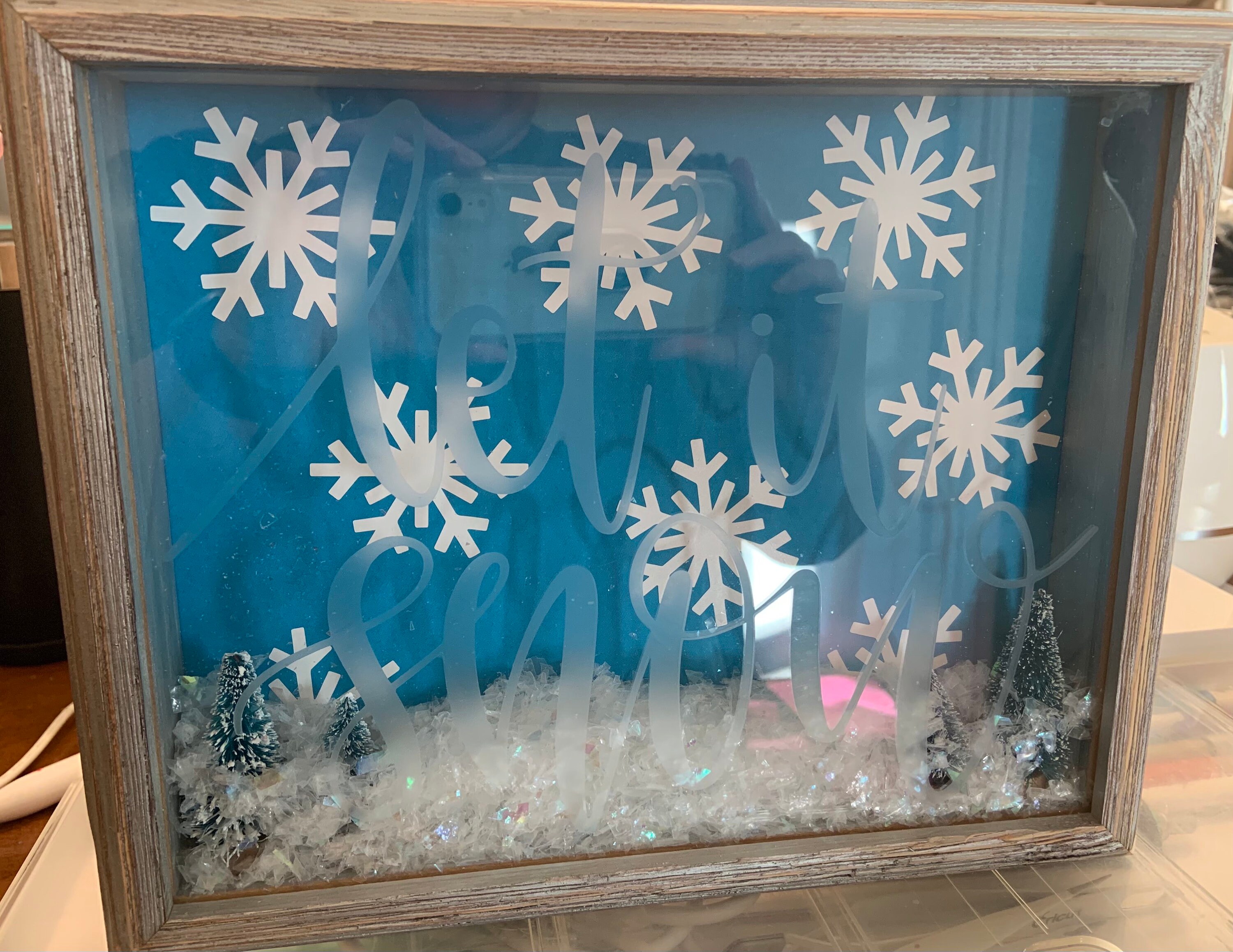 Let It Snow Shadow Box - Etsy