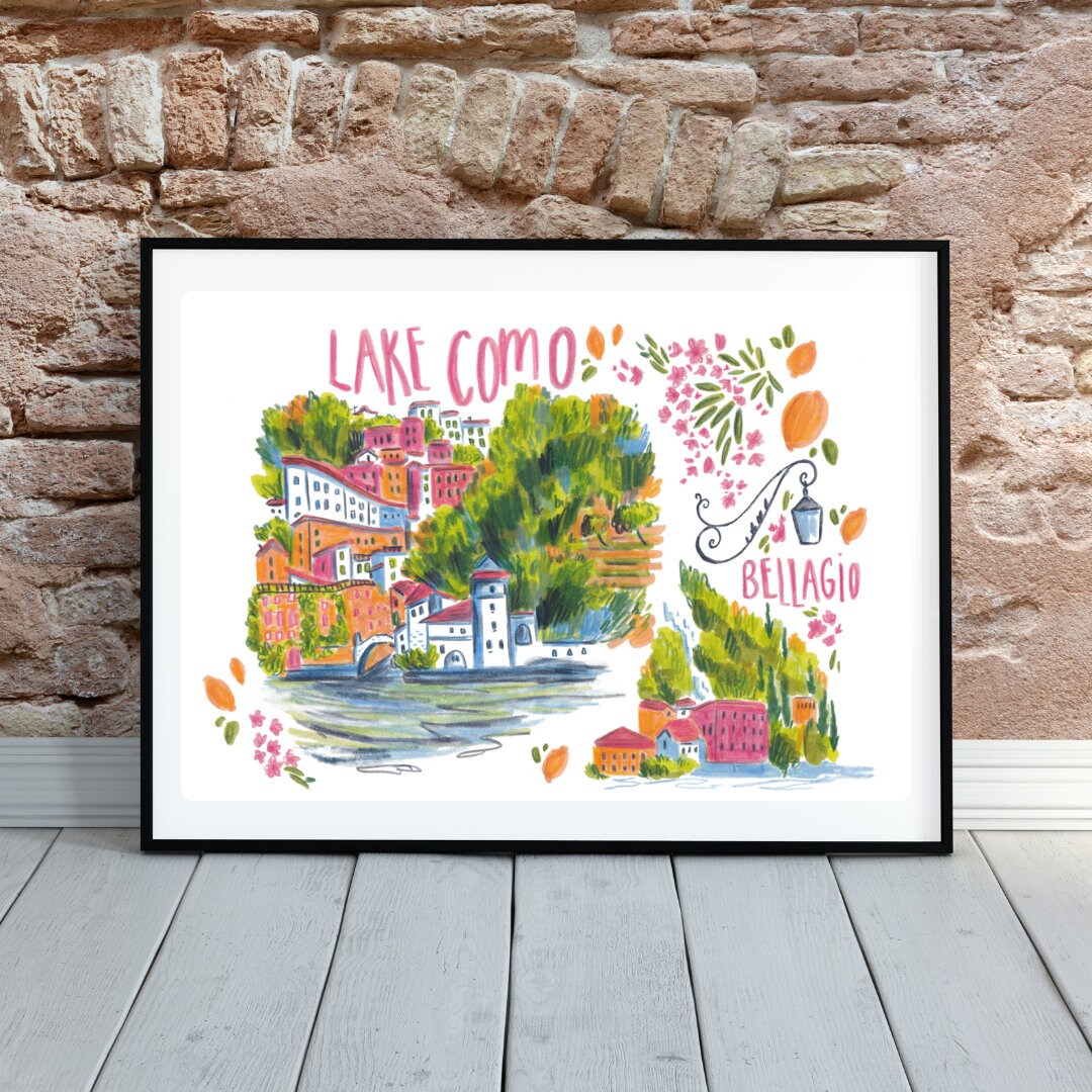 Lake Como Art Print | Lake Como Travel Print | Lake Como Poster | Italy ...