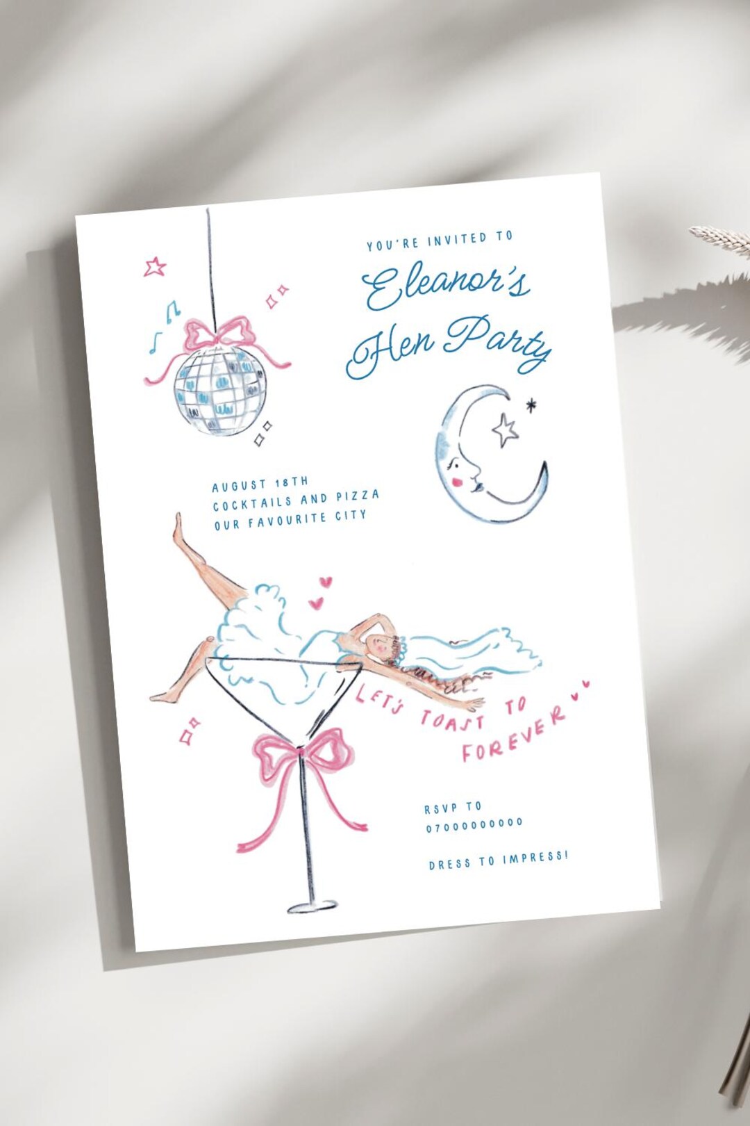 Hen Do Invitation Template Design | Bachelorette Weekend | Bridal ...