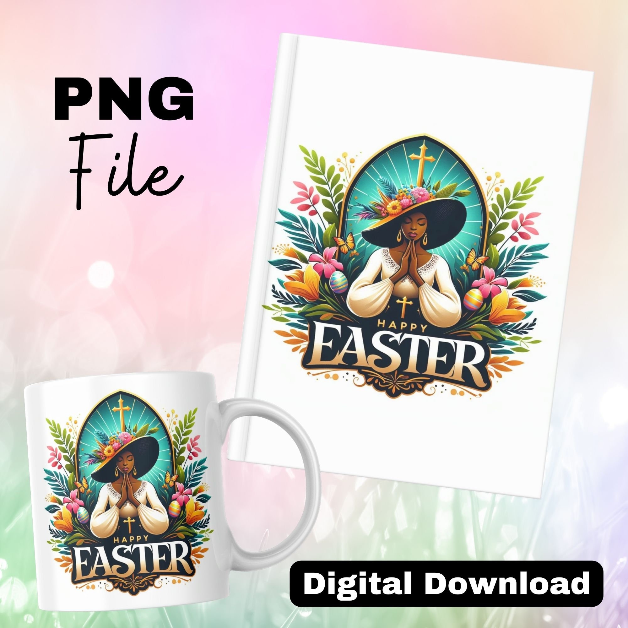 Praying African American Woman, Happy Easter, Holy Cross, Resurrection ...