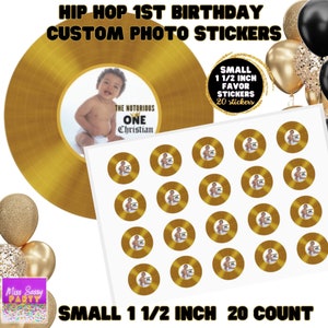 Notorious ONE Hip Hop 1st Birthday Gold Record CUSTOM Photo Round ...